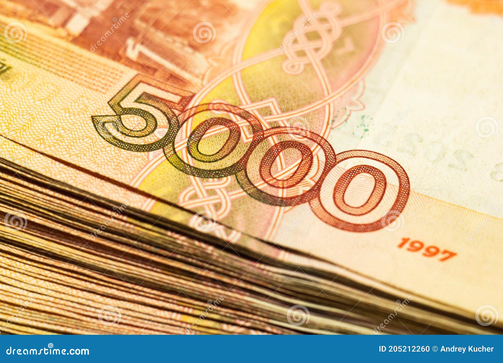 Some Russian Money Isolated on White Background Stock Photo - Image of ...