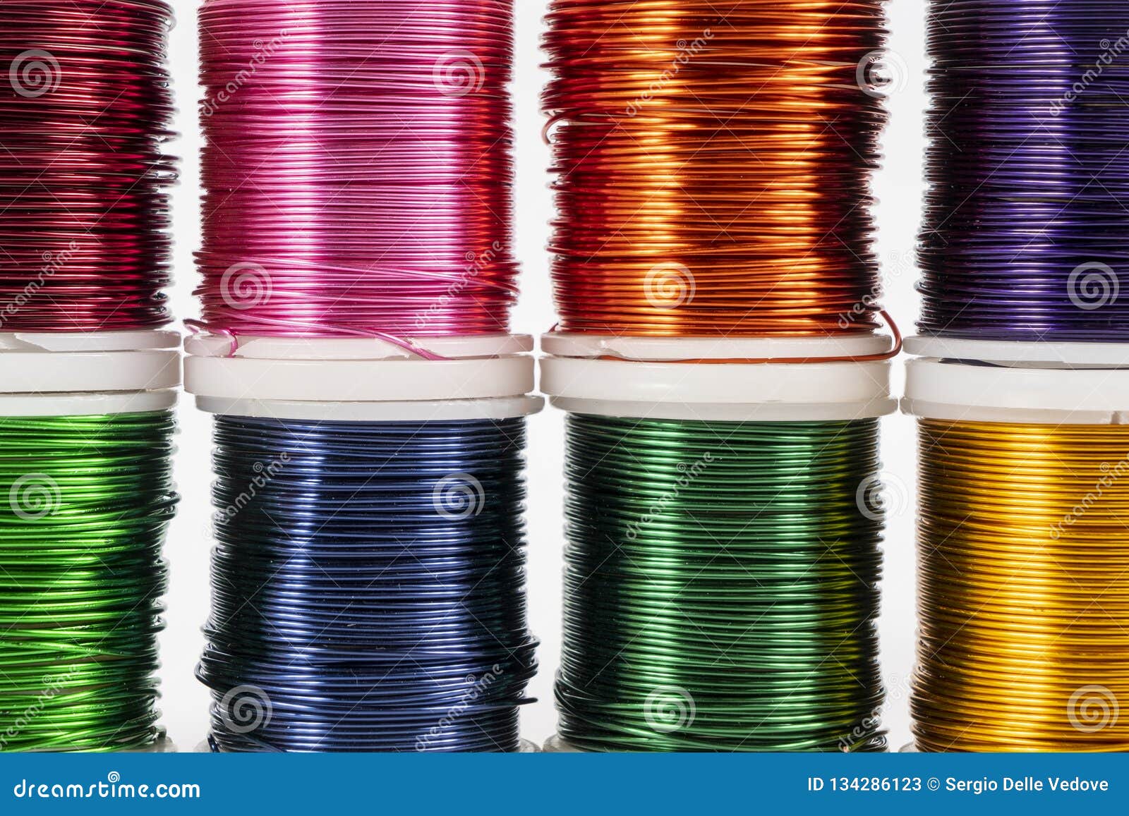 Colored metallic thread stock image. Image of colorful - 134286123