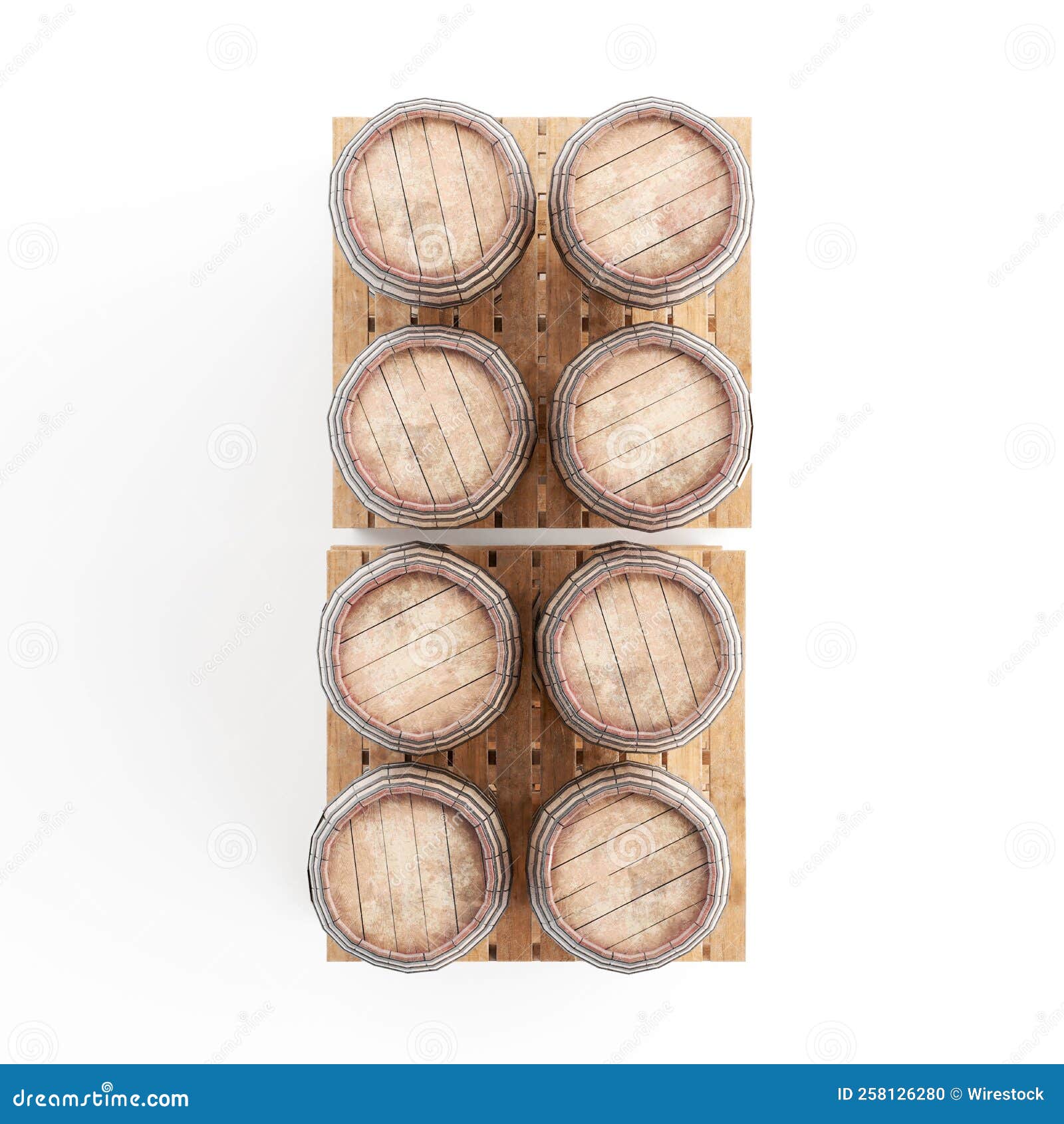Stacked Barrels Isolated on White Stock Photo - Image of wine ...
