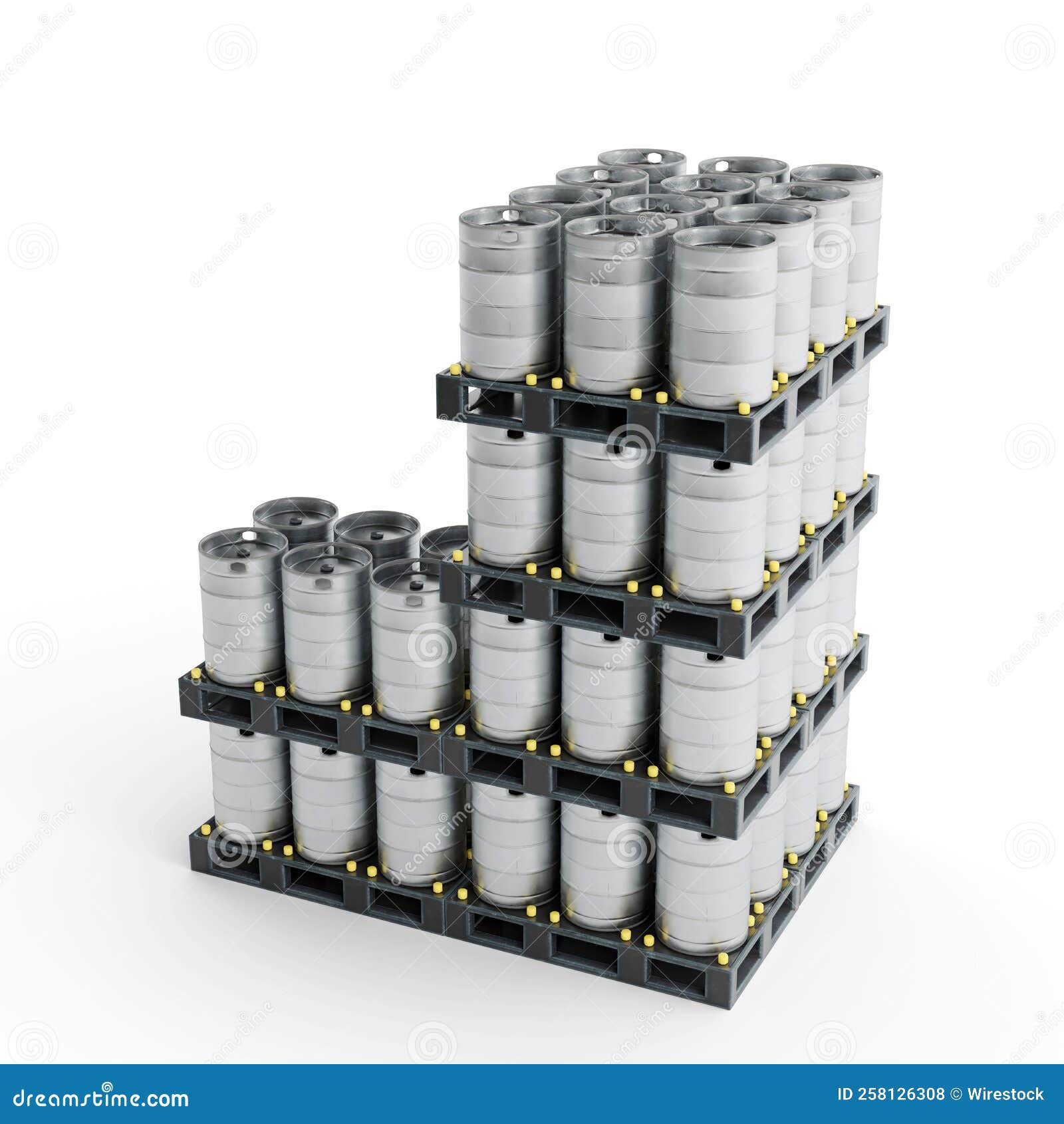 Stacked Canisters Isolated on White Stock Photo - Image of wooden ...
