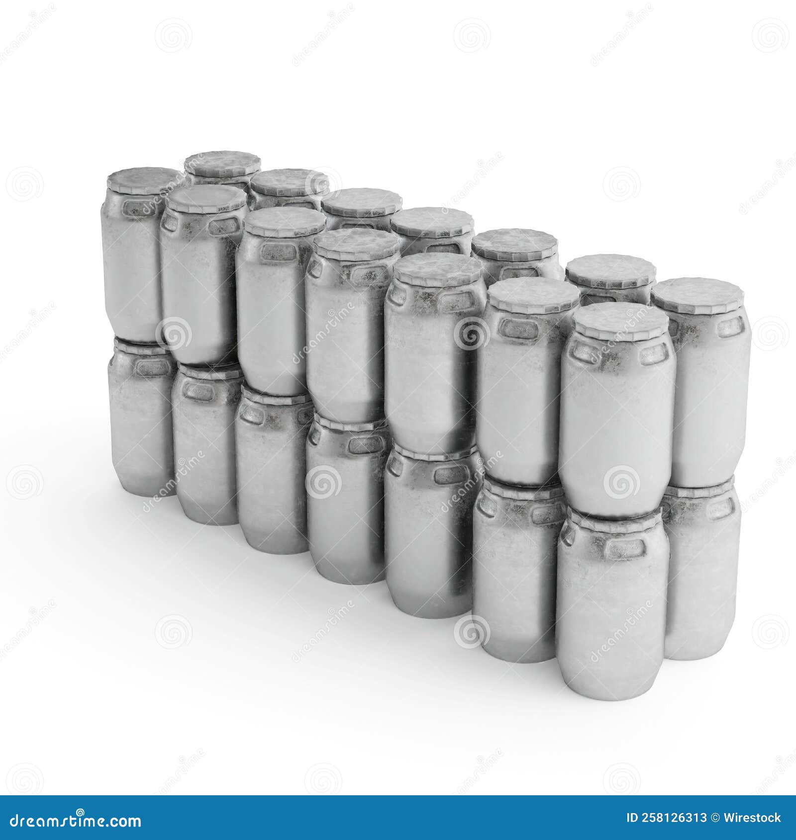 Stacked Canisters Isolated on White Stock Image - Image of stack ...