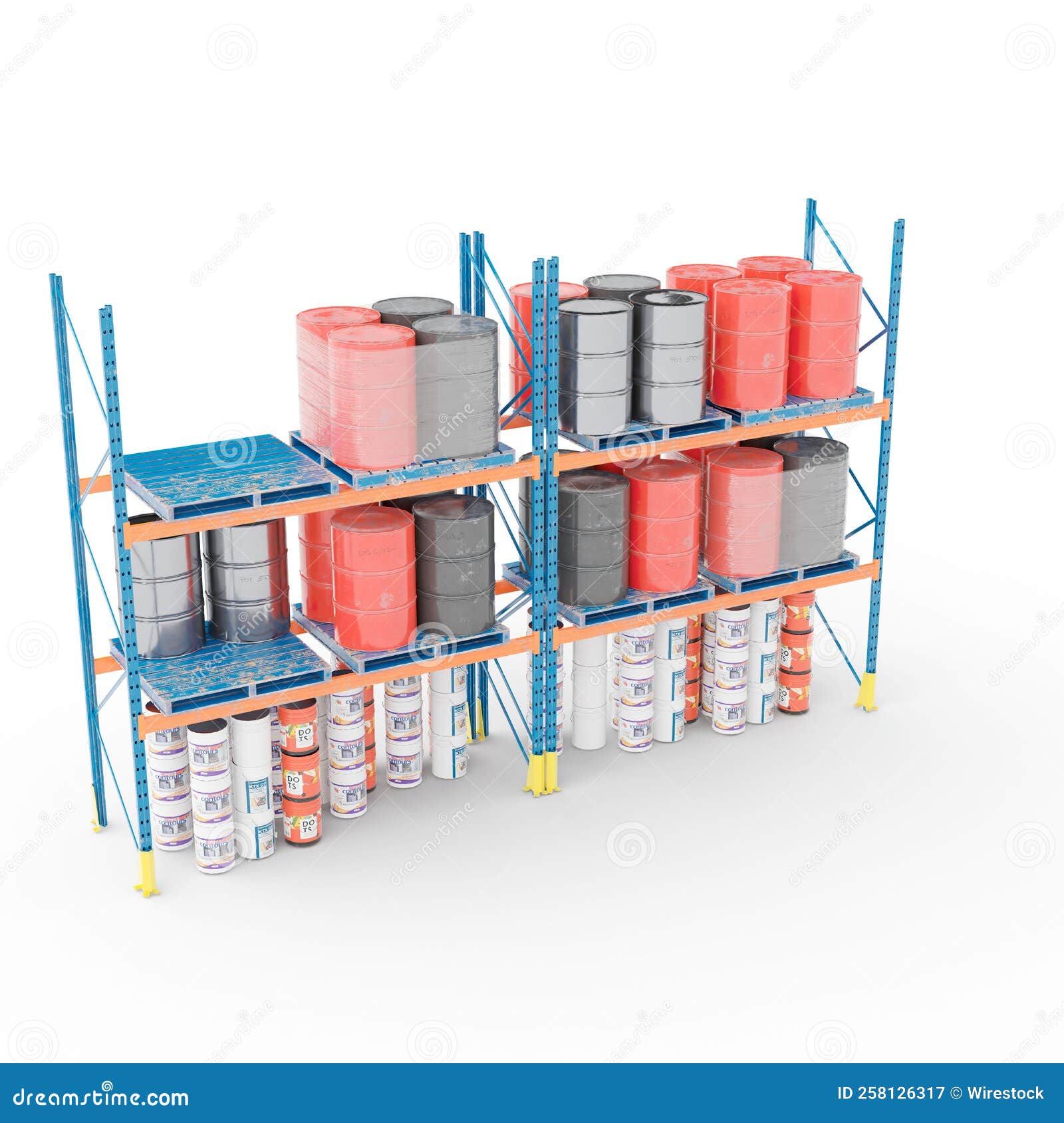 Stacked Colorful Canisters Isolated on White Stock Image - Image of ...