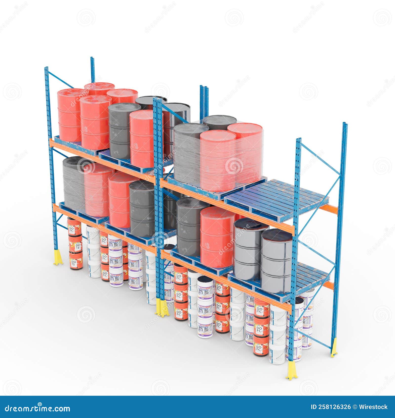 Stacked Colorful Canisters Isolated on White Stock Photo - Image of ...