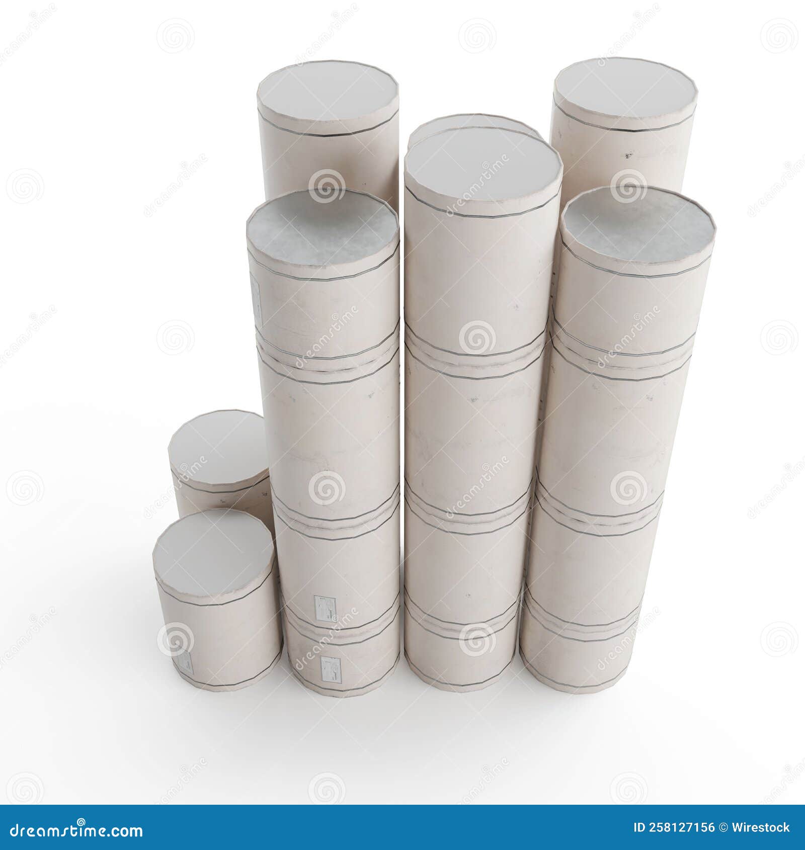 Stacked Granite Pieces Isolated on White Stock Illustration ...