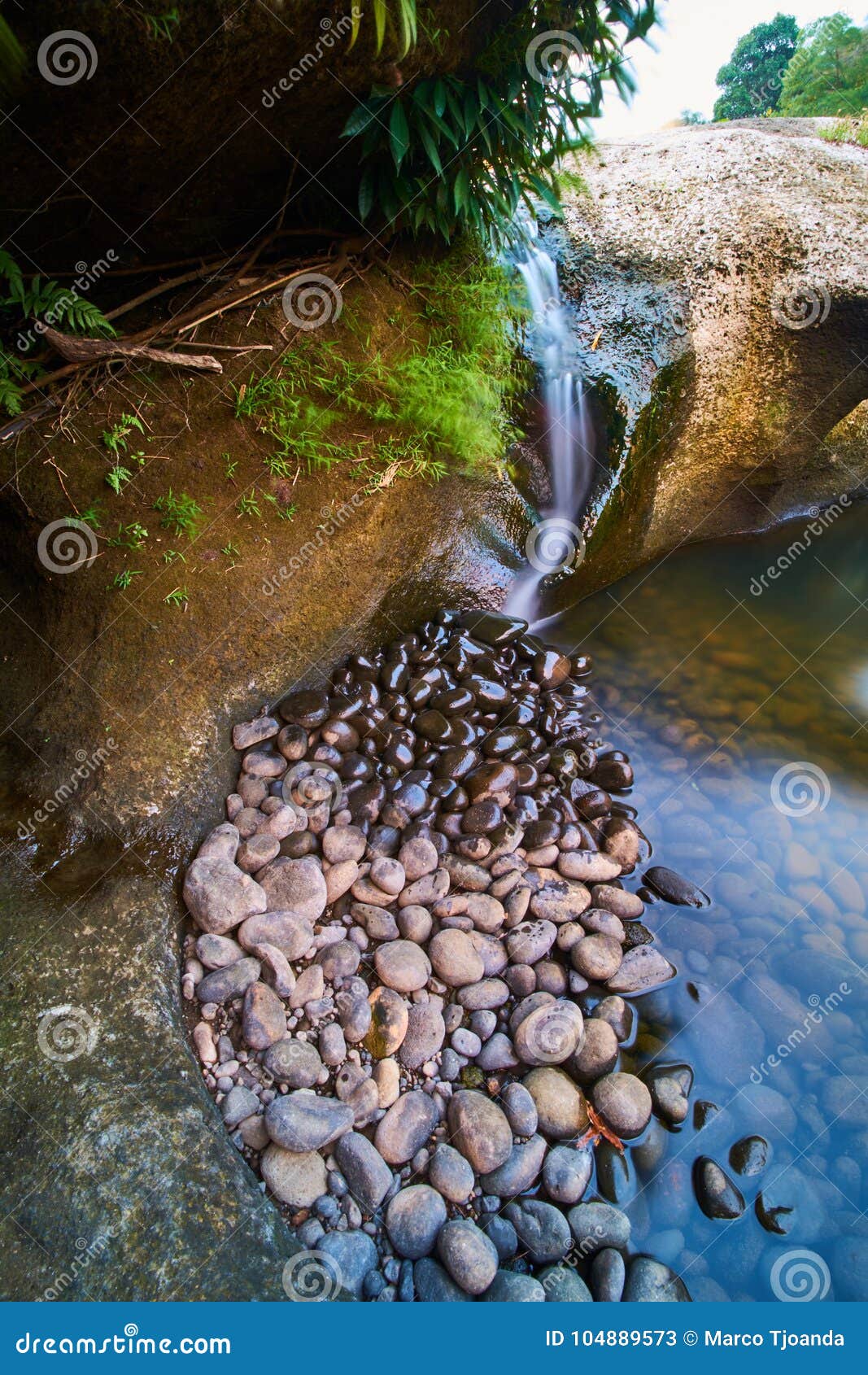 Some Stacking Rocks and Waterfall in Kampili Dam Stock Image - Image of ...