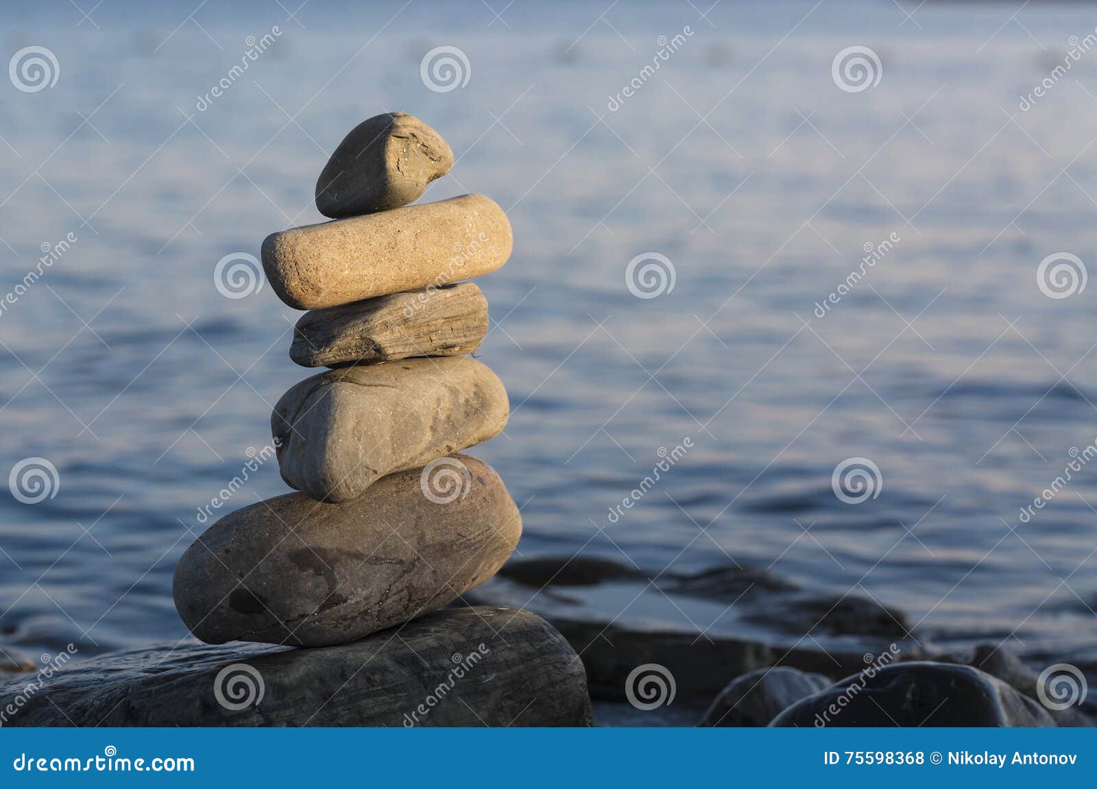 Some Stones on Each Other with Sea Stock Photo - Image of lake, lurch ...