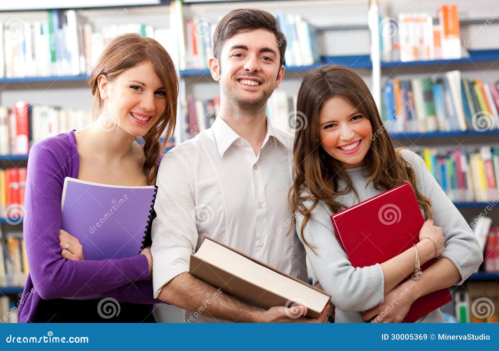 Students in a library stock image. Image of female, people - 30005369
