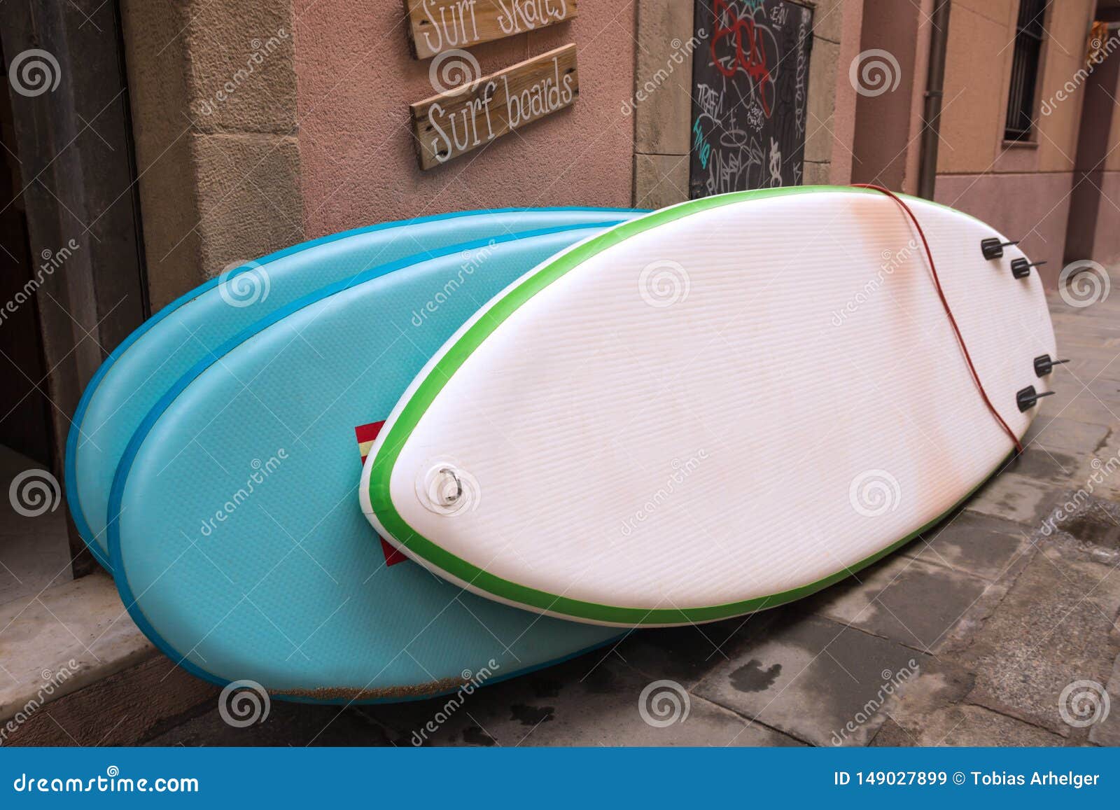 Surfboards in Front of a Surf Shop Stock Image - Image of spain, waves ...