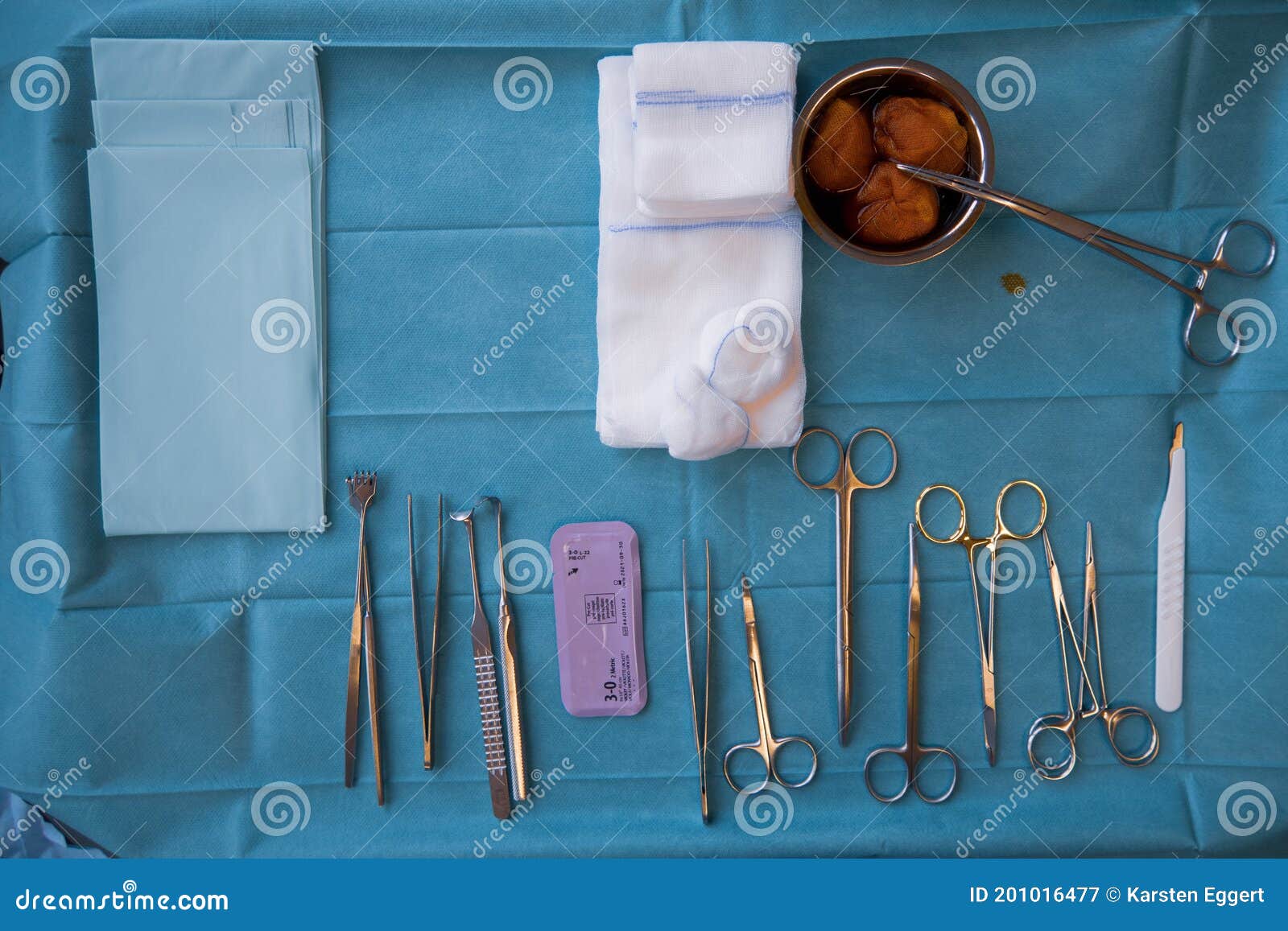 Some Surgical Instruments on a Small Instrument Table for Performing an ...