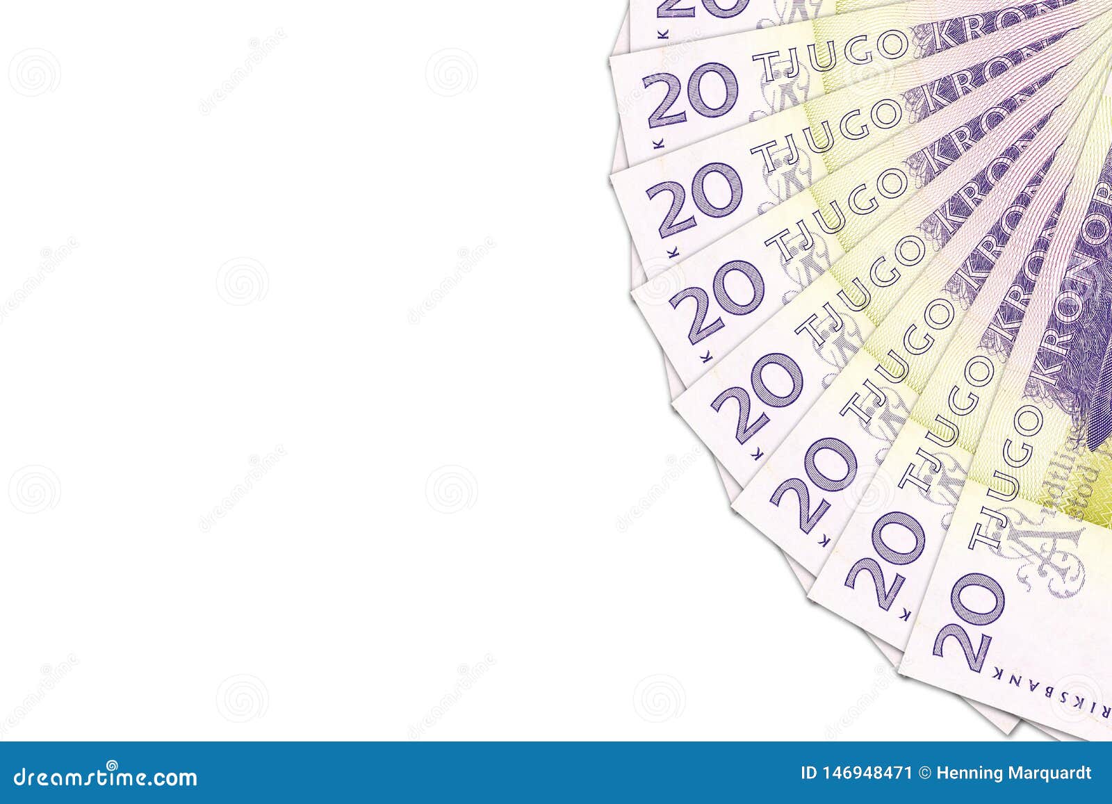 Some 20 Swedish Krona Bank Notes with Copyspace Stock Image - Image of ...