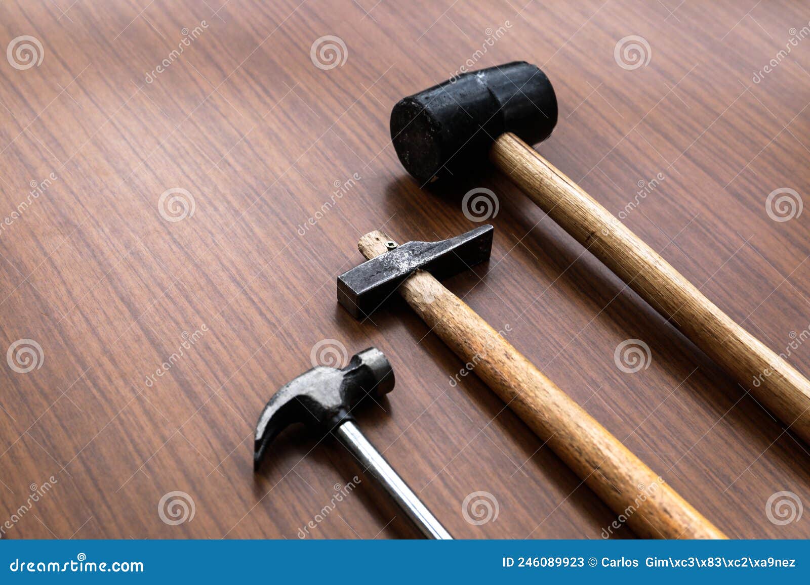 A Set of Hammers with Some Nails and Screws Stock Image - Image of ...