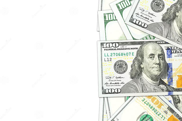 Some 100 Us-dollar Bank Notes with Copyspace Stock Photo - Image of ...
