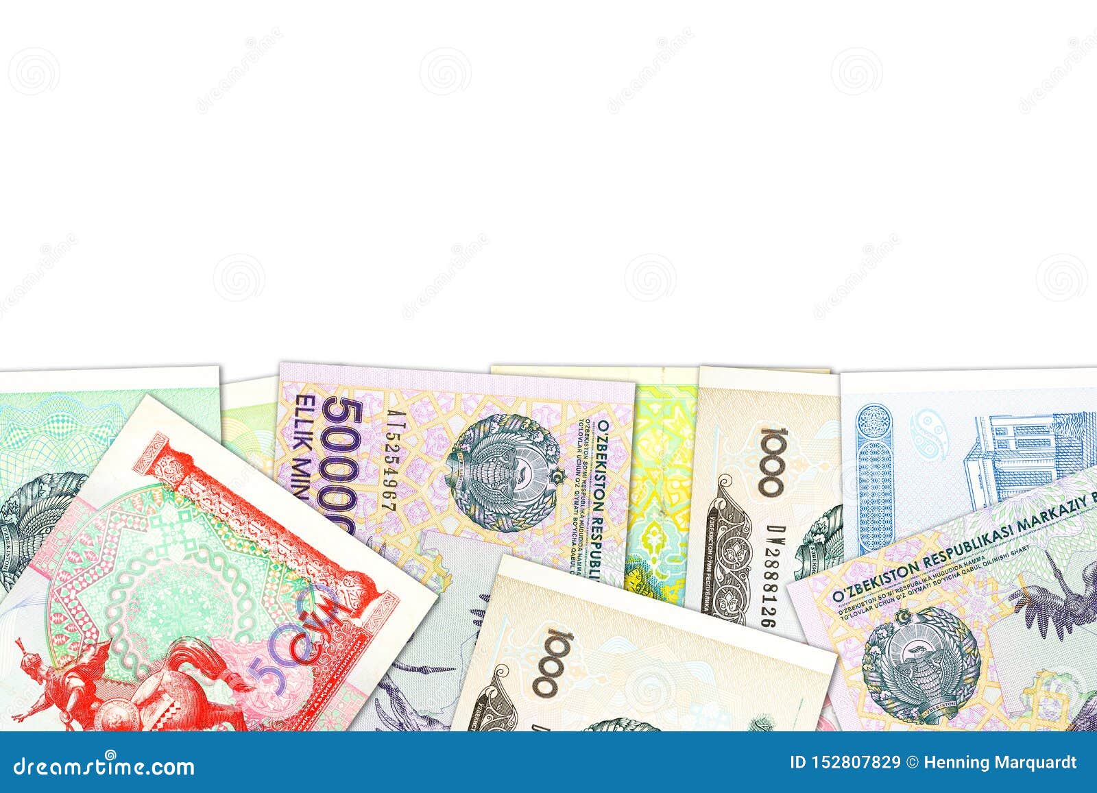 Some Uzbek Som Banknotes Indicating Growing Economy with Copyspace ...