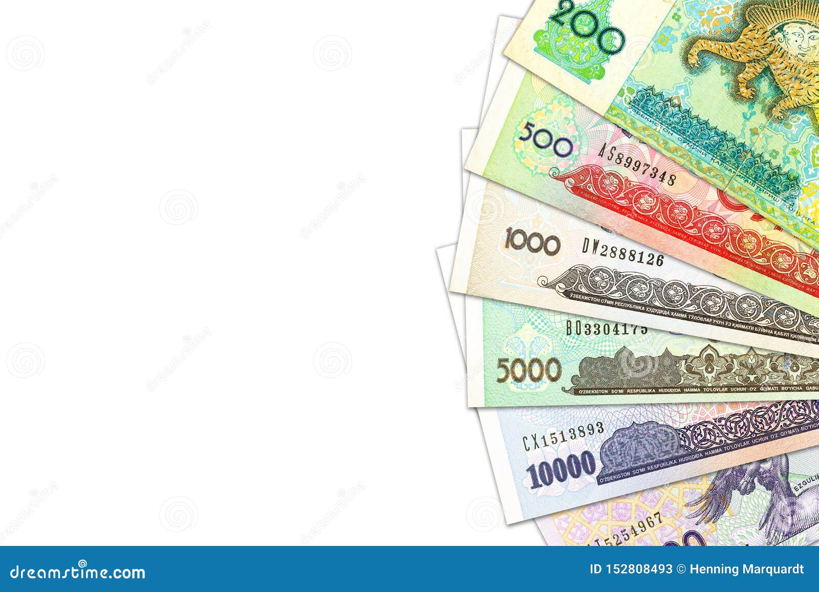 Some Uzbek Som Banknotes Indicating Growing Economy with Copyspace ...