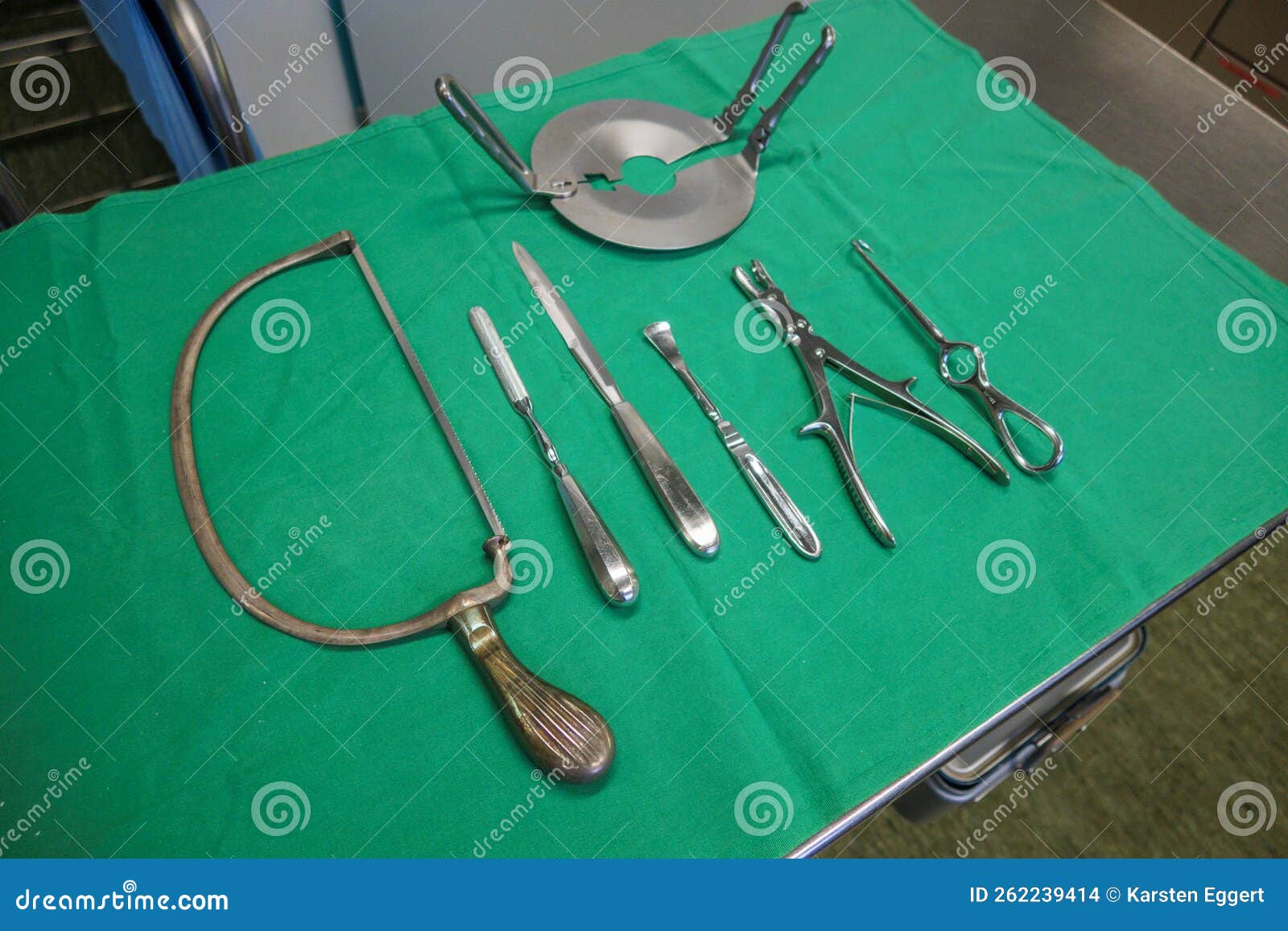 Various Instruments for an Amputation Lie on a Surgical Cloth Stock ...