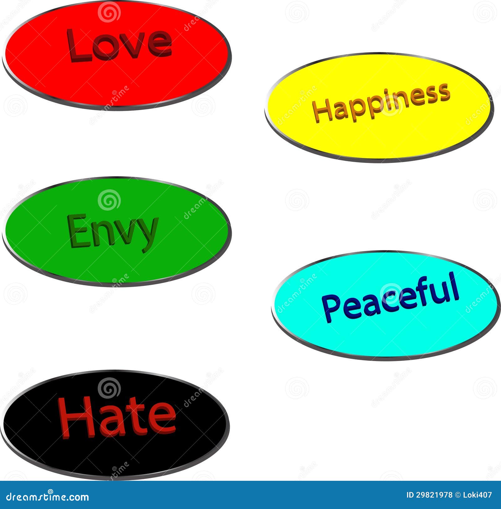 Emotion Buttons stock vector. Illustration of peaceful - 29821978