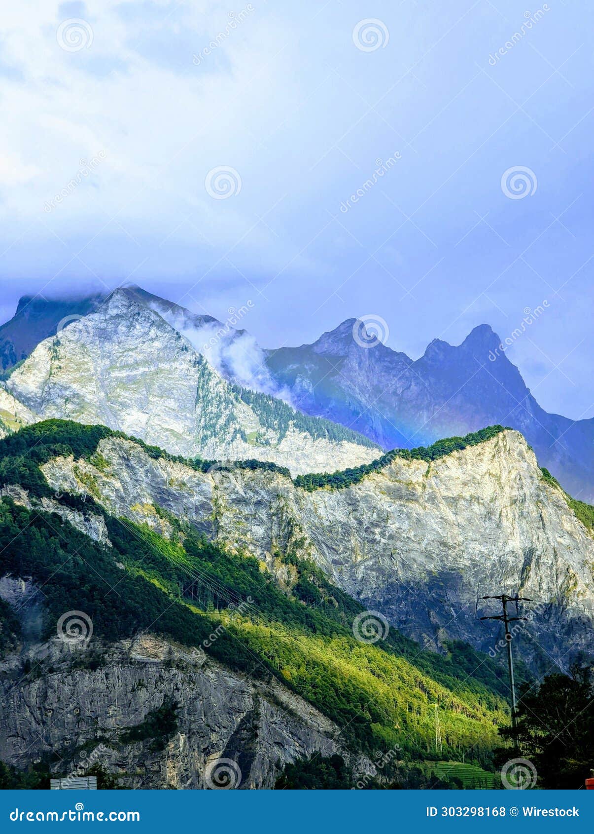 Some Very Pretty Mountains with Trees and Some Sky on a Sunny Day Stock ...