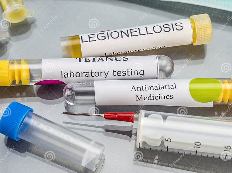 Some Vials with Samples of Contagious Diseases in a Clinical Laboratory ...