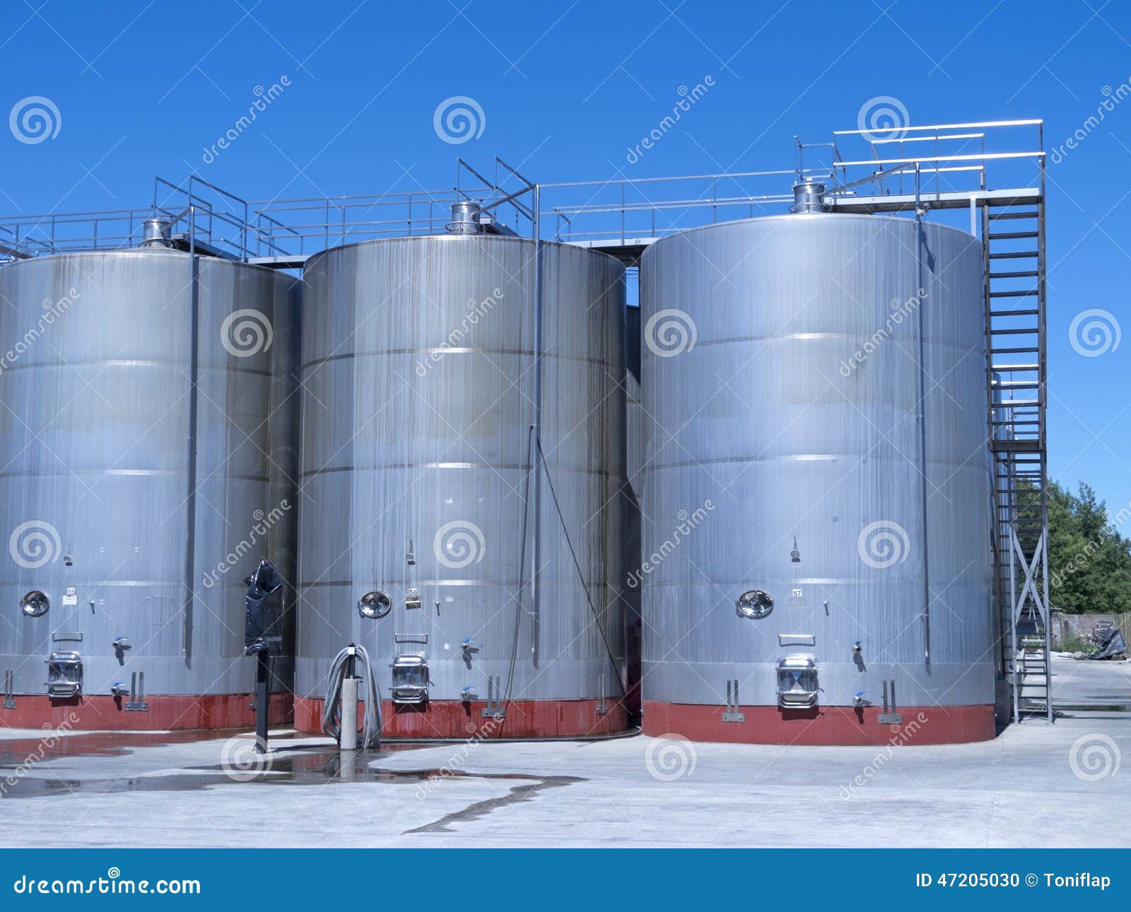 Some Wine Metallic Fermentation Tanks Stock Photo - Image of industry ...