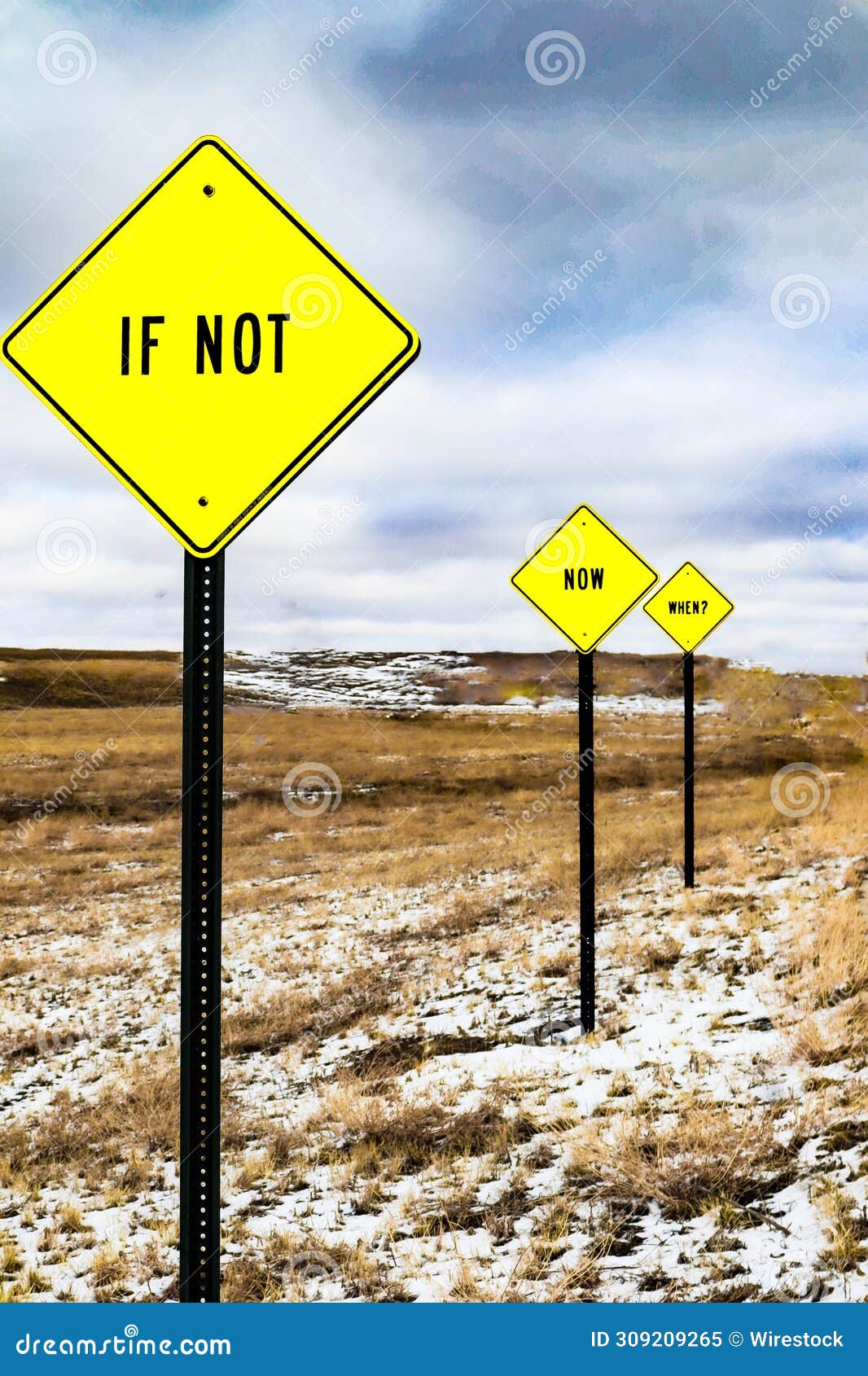 Yellow Signs Featuring "If Not" Signs on the Road Stock Image - Image ...