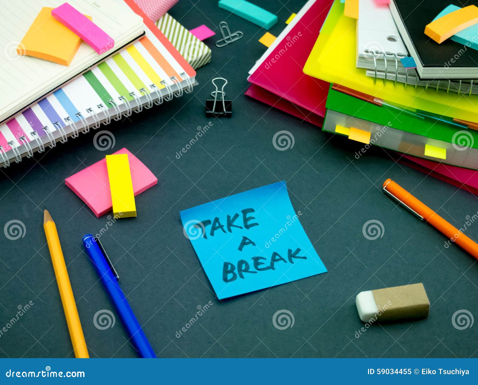 Somebody Left the Message on Your Working Desk; Take a Break Stock ...