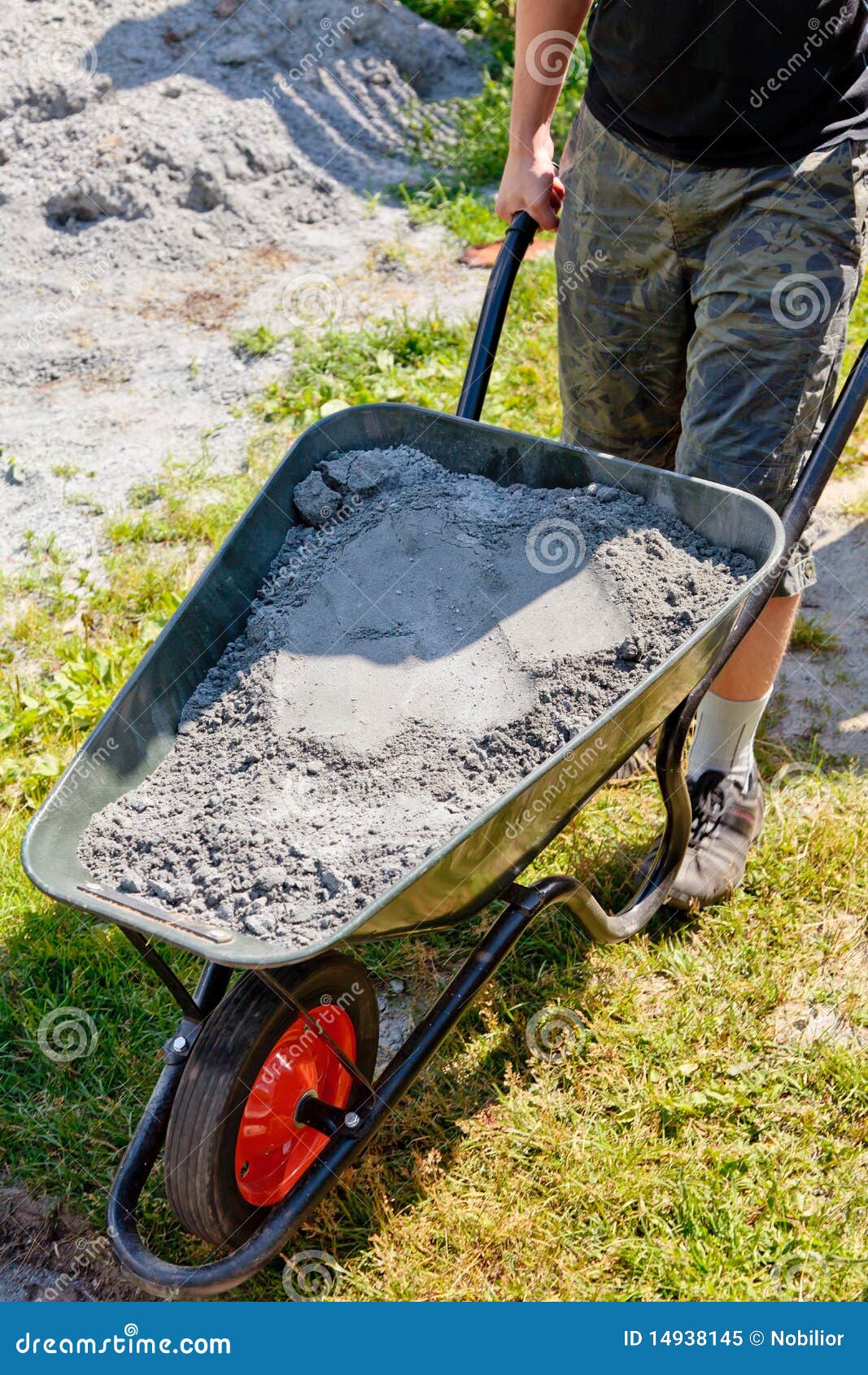 Somebody Pushing the Wheelbarrow Stock Image - Image of construction ...