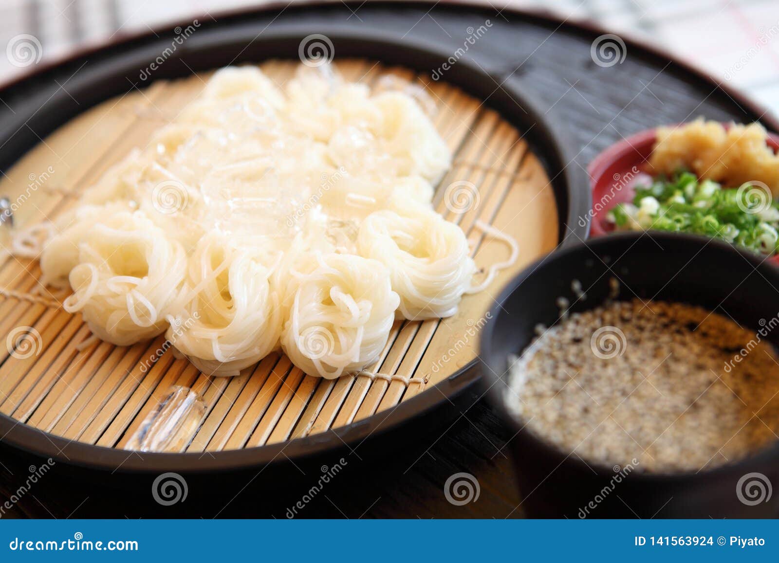 Somen Japanese Food, Fine Wheat Noodles Stock Photo - Image of tray ...