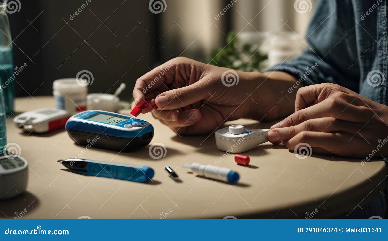 Someone Checking Their Blood Sugar Levels with a Glucometer Stock ...