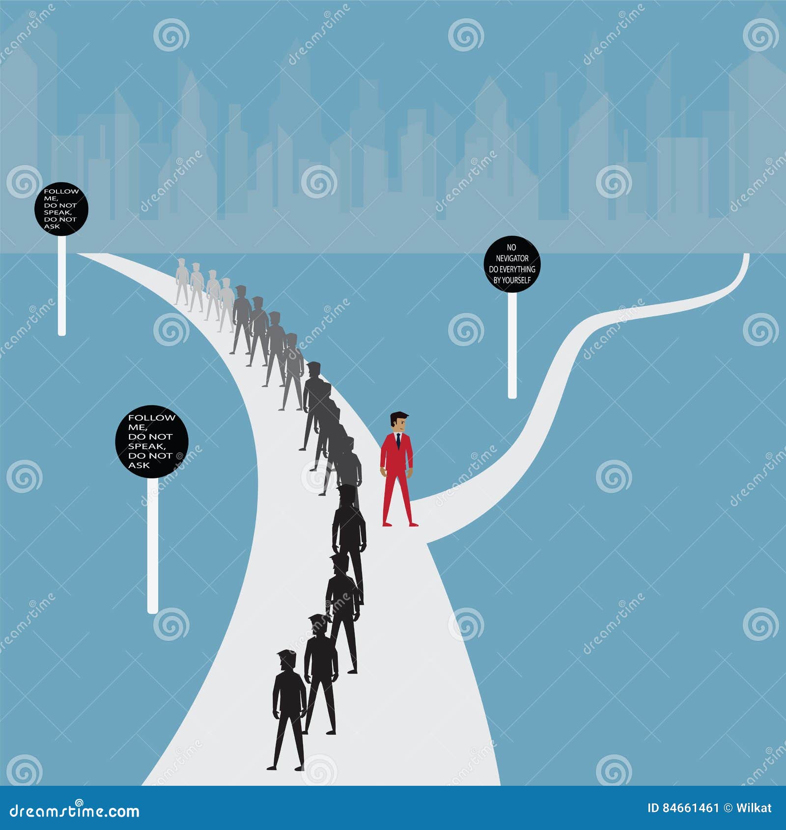 Someone Choose Different Way by Himself Stock Vector - Illustration of ...