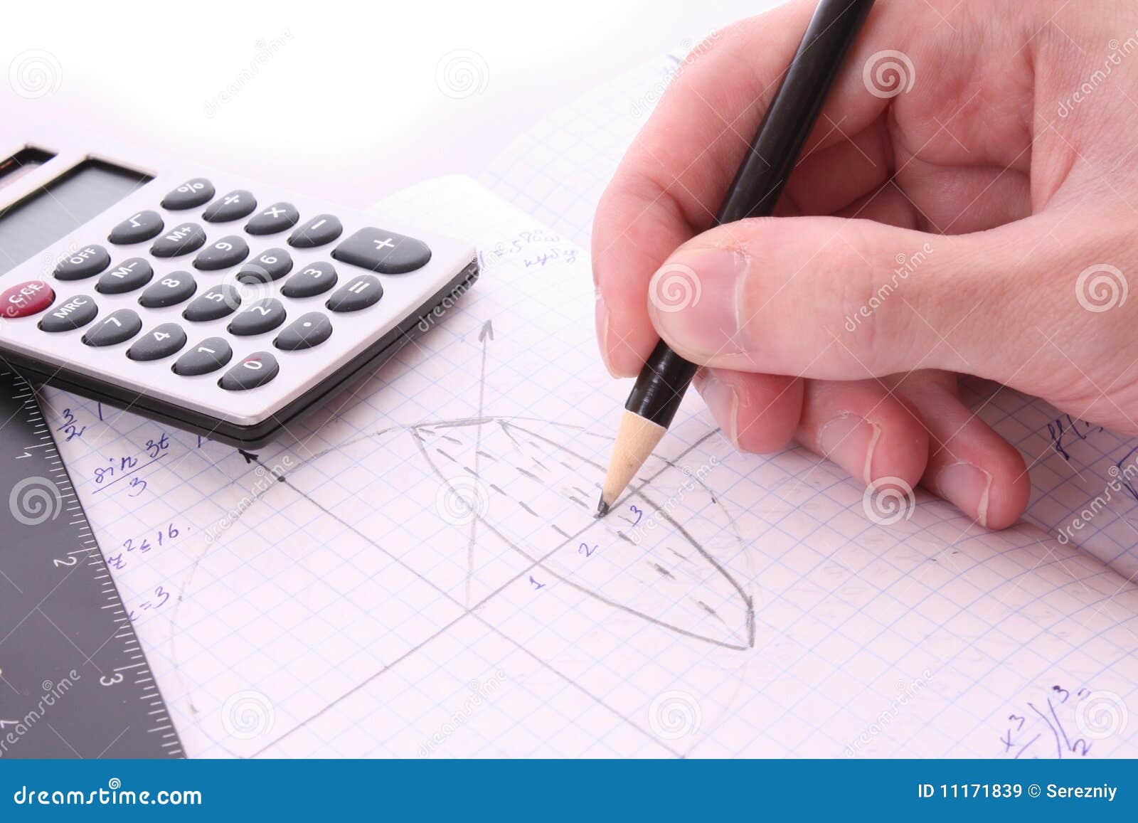 Someone Doing Geometry Exercise Stock Image - Image of notebook ...