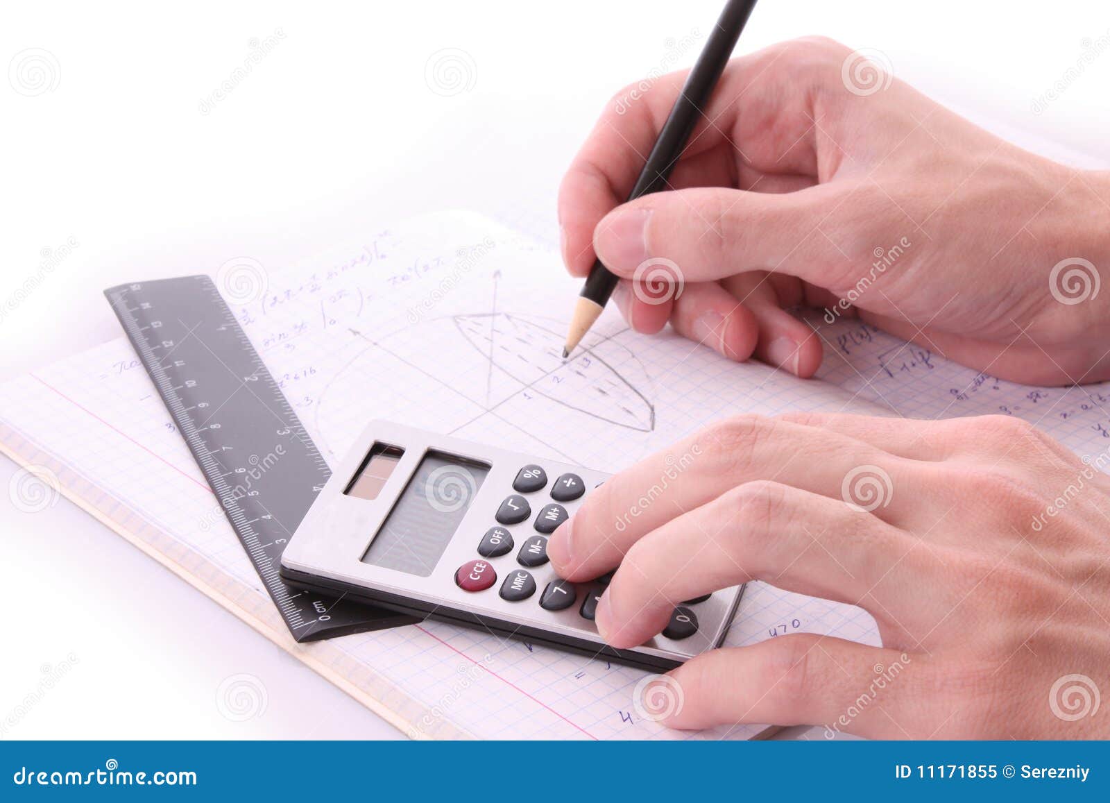 Someone Doing Geometry Exercise Stock Image - Image of notebook ...