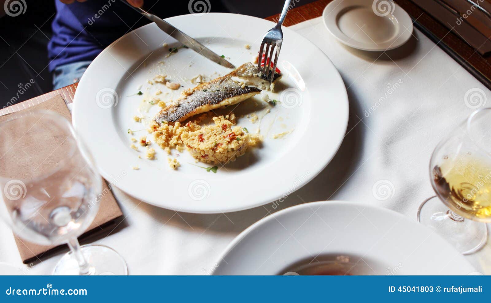 Someone Eating a Fish in a Restaurant Stock Image - Image of nutrition ...