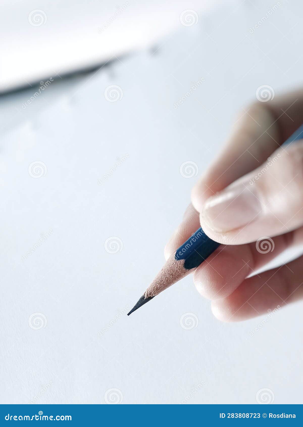 Someone is Holding a Pencil and Ready To Write Stock Image - Image of ...