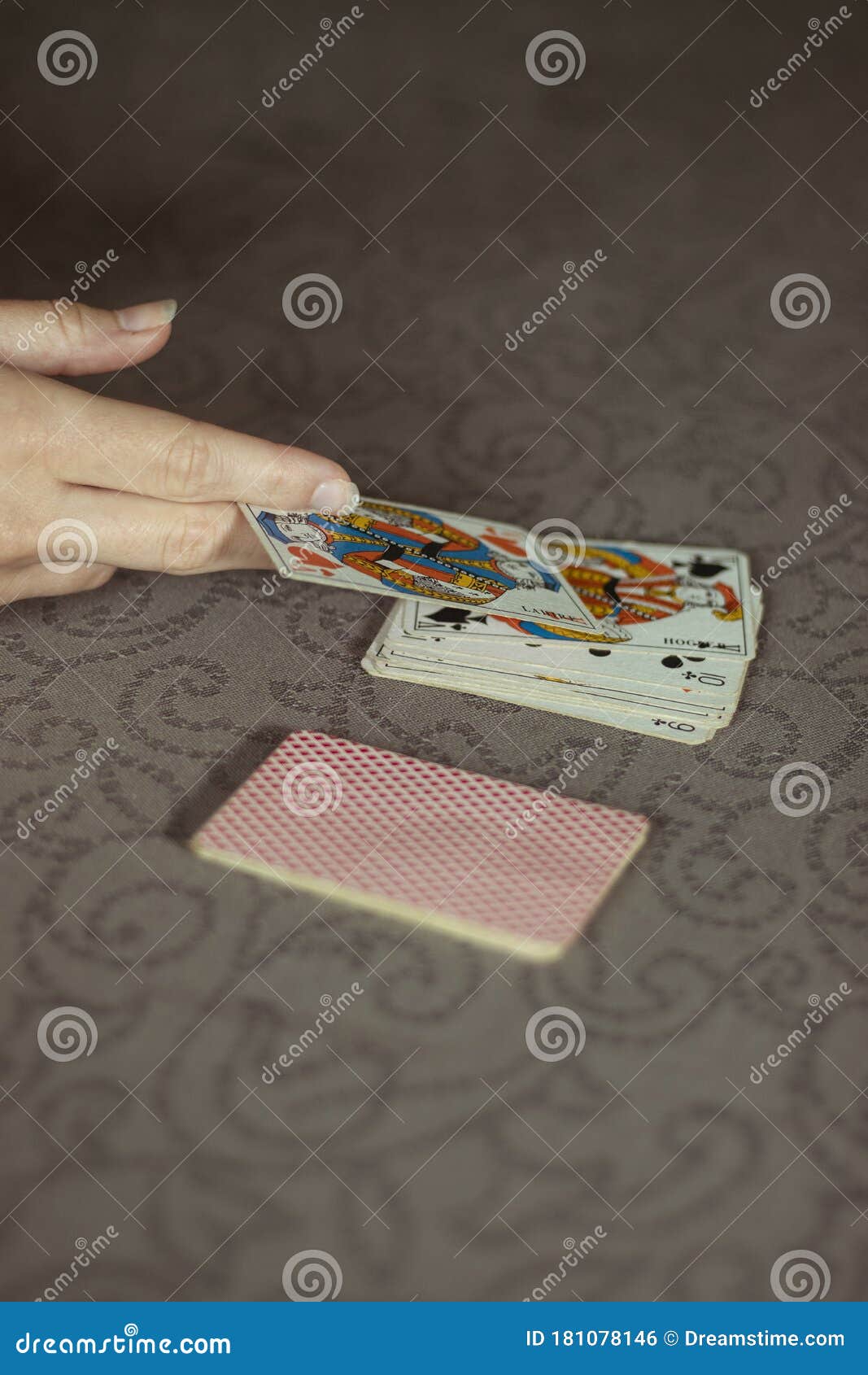 Someone Playing with Cards on a Table Stock Photo - Image of design ...