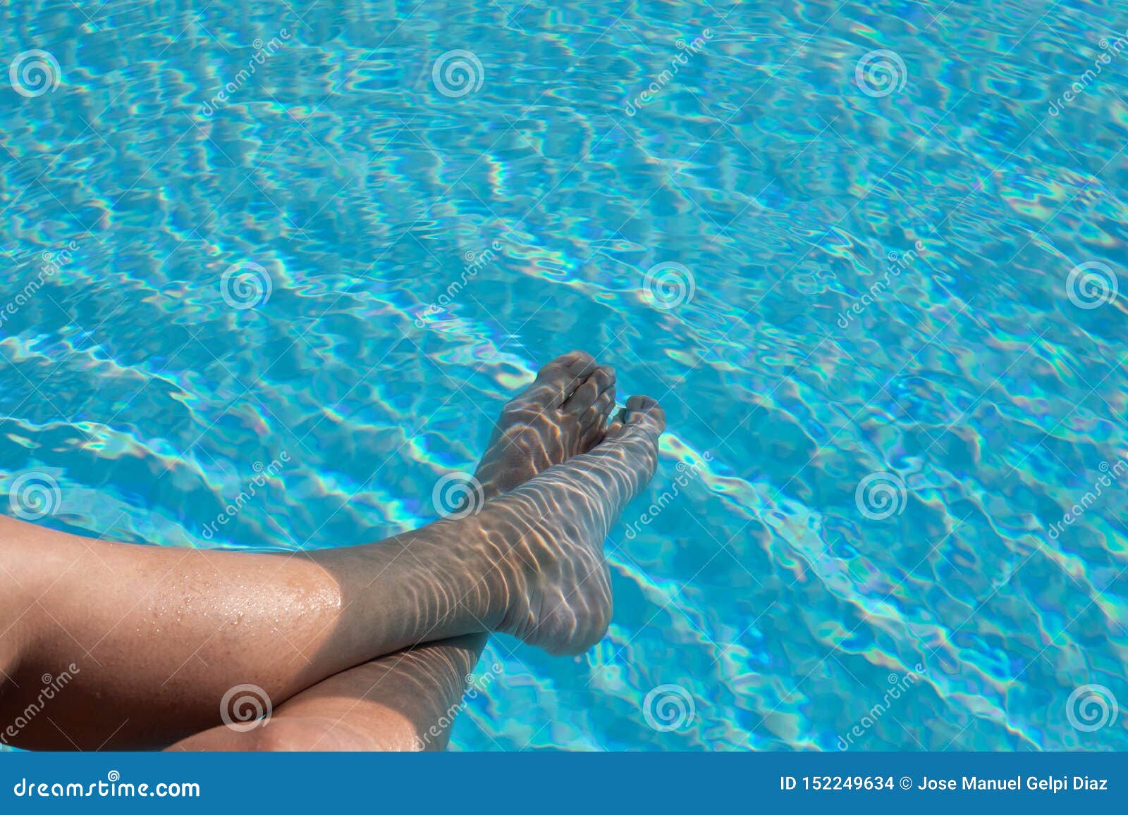 Someone with the Feet in the Pool Stock Photo - Image of relax, nature ...