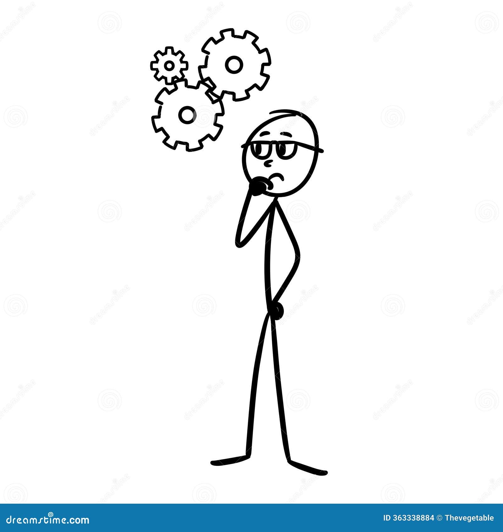 Someone is Thinking about How To Solve this Problem Stock Illustration ...