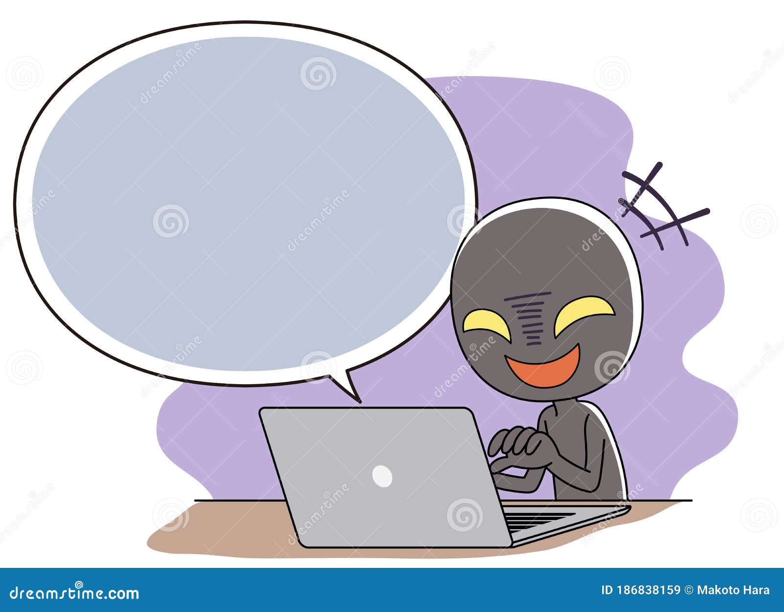 Someone Who Does Evil on the Internet. Stock Vector - Illustration of ...