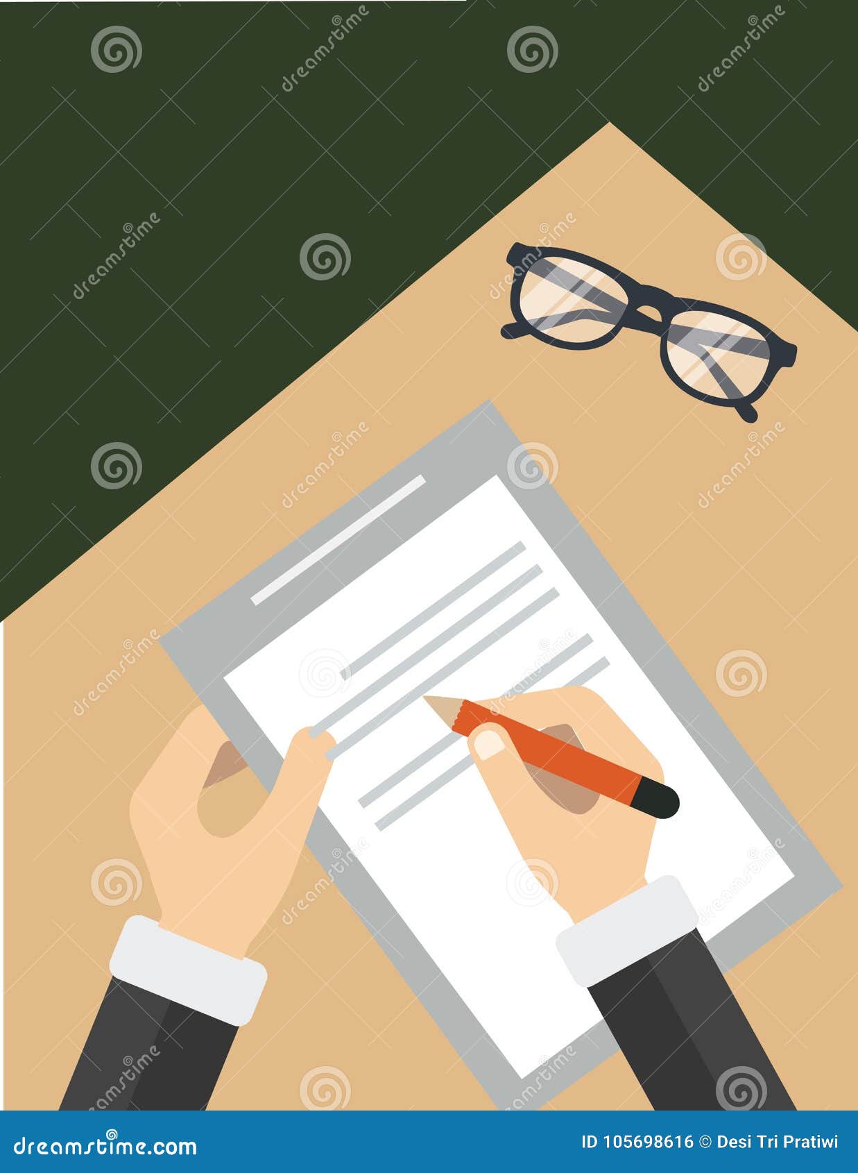 Someone is writing stock vector. Illustration of problems - 105698616