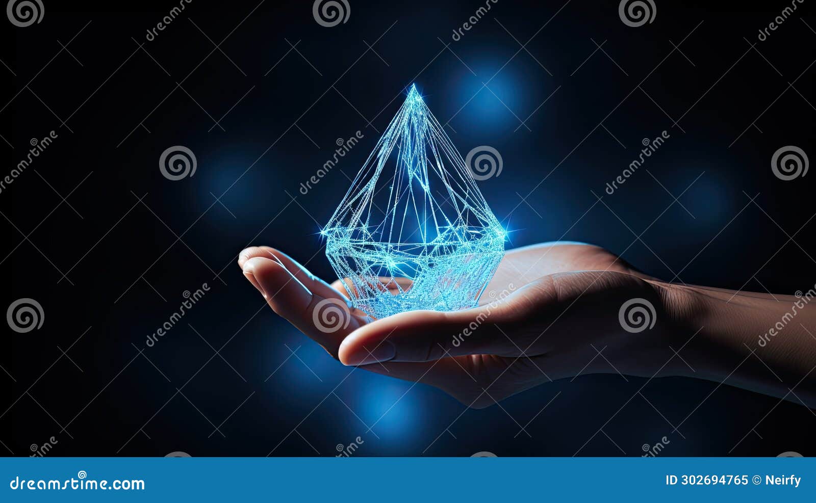 Someones Hand Holding Drop of Water Stock Illustration - Illustration ...