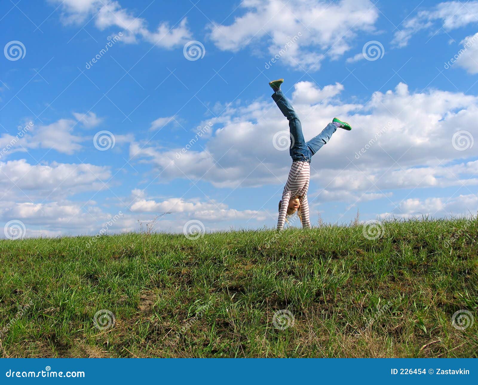 Somersault stock photo. Image of female, exercise, field - 226454