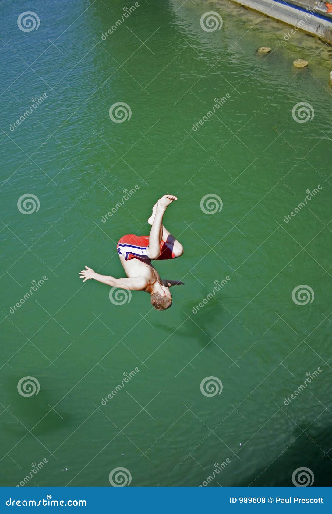 Somersault stock photo. Image of holiday, lake, play, swim - 989608