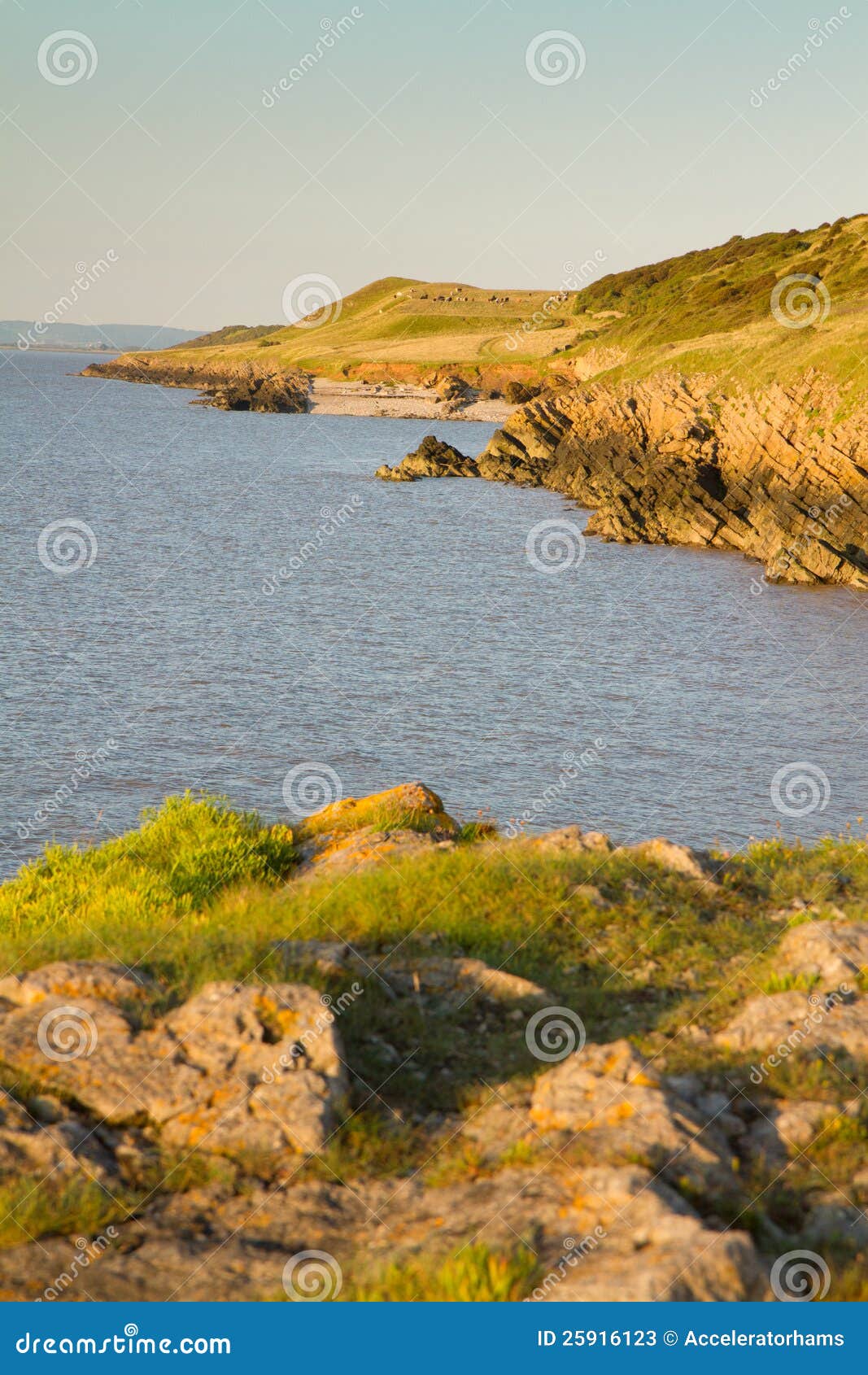 Somerset Coastline on Sand Point Weston-s-Mare Stock Image - Image of ...