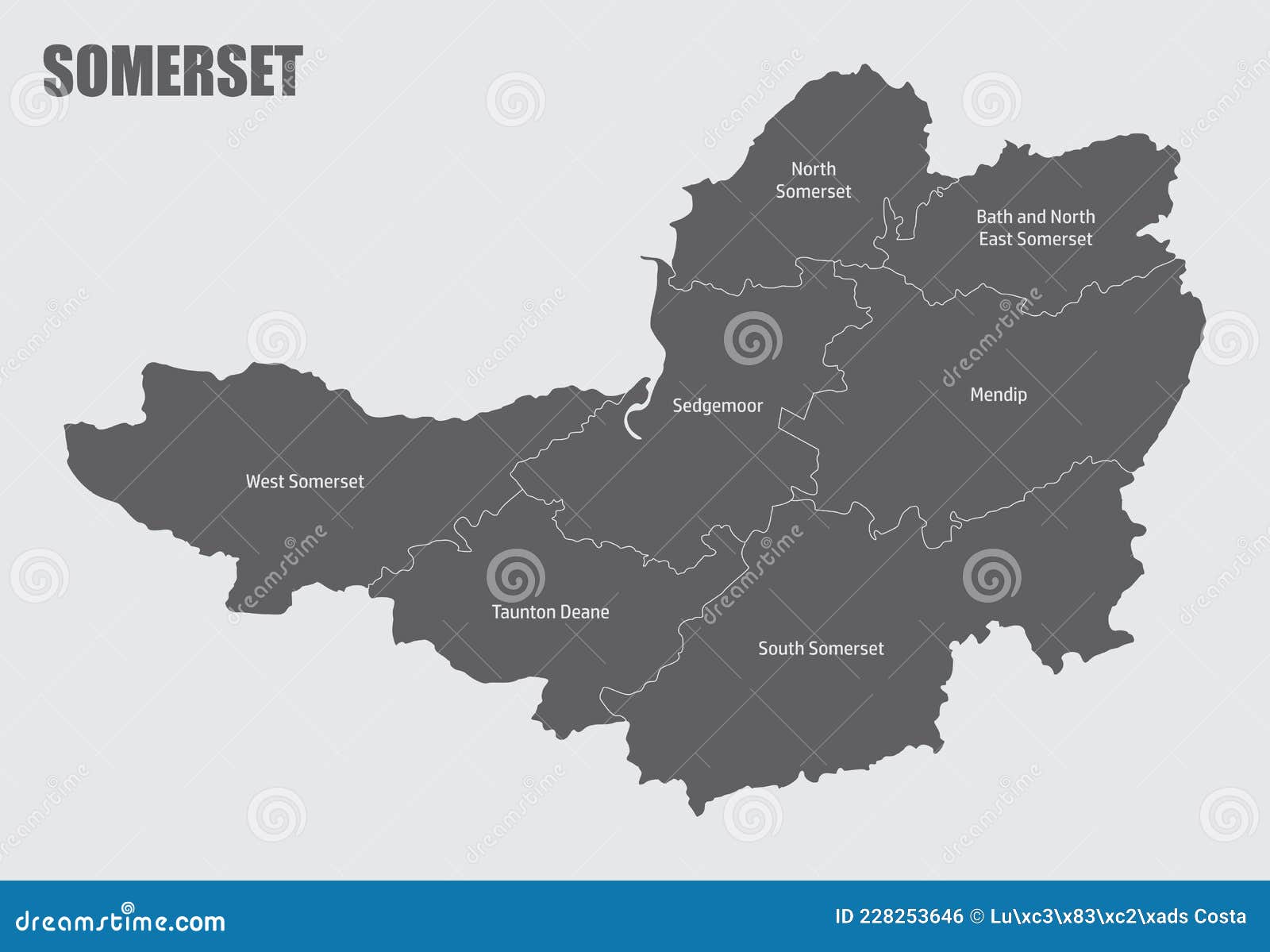 Somerset County Administrative Map Stock Image | CartoonDealer.com ...