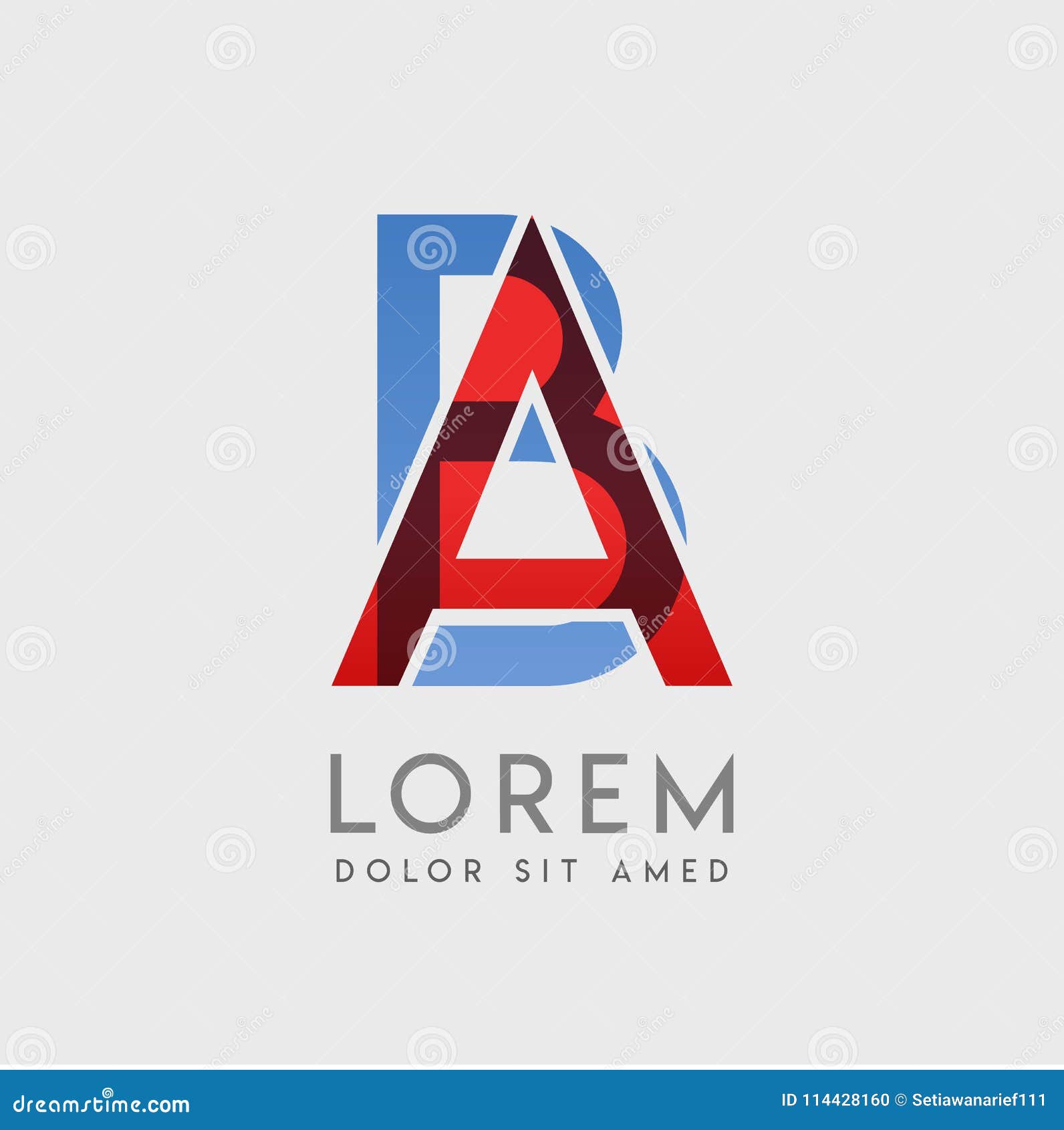AB Logo Letters with Blue and Red Gradation Stock Vector - Illustration ...