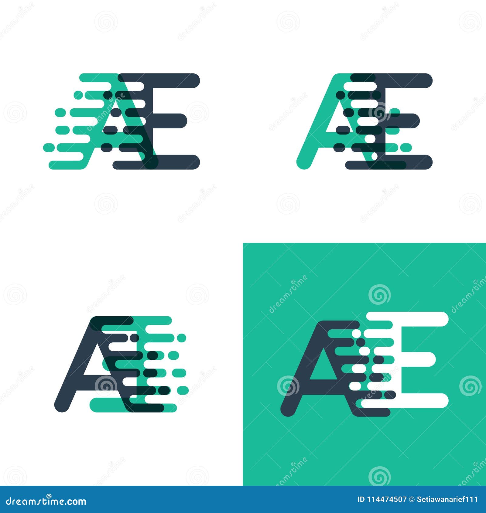 AE Letters Logo with Accent Speed in Tosca Green and Dark Blue Stock ... AE Letters Logo with Accent Speed in Tosca Green and Dark Blue Stock ...