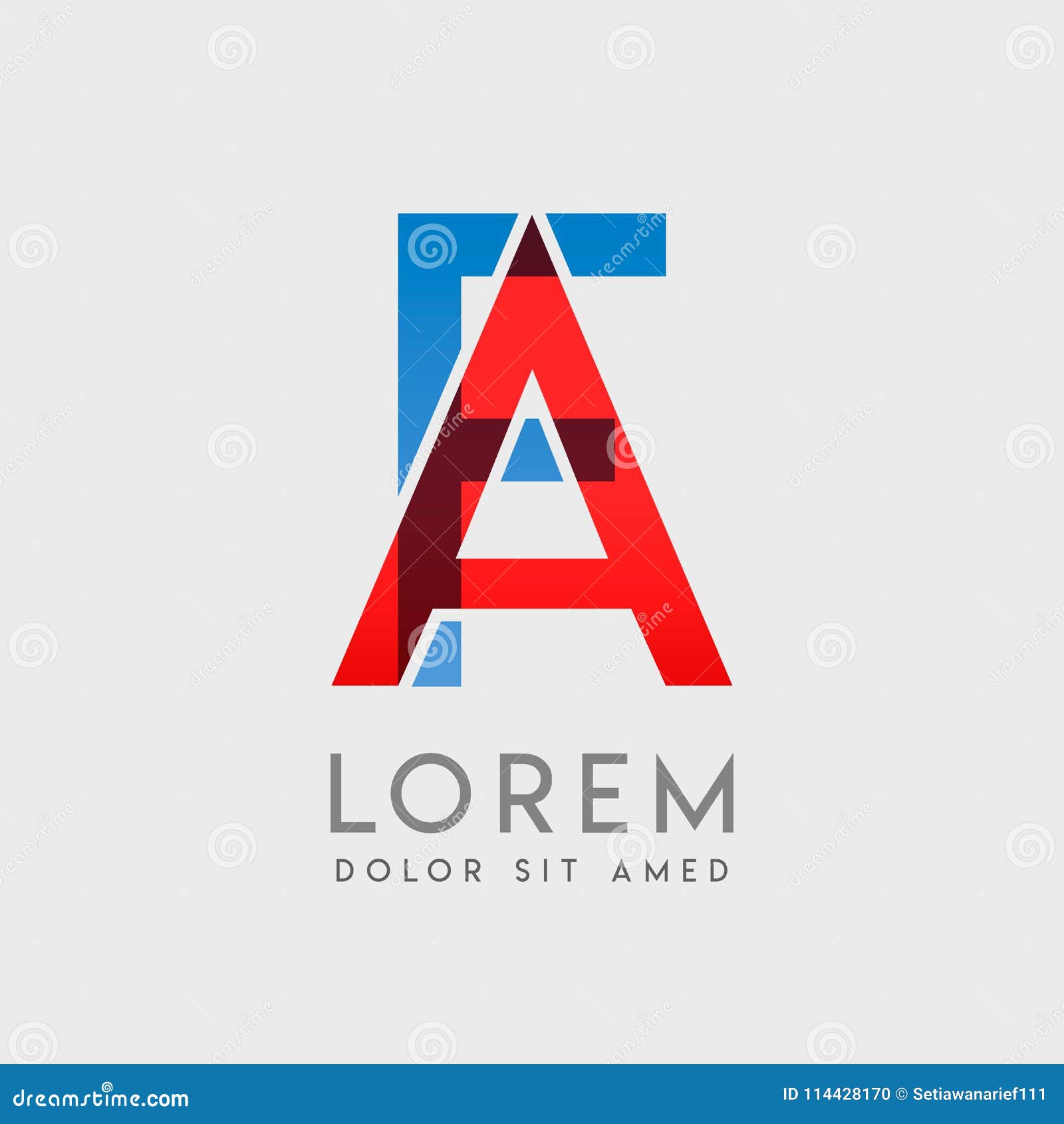 AF Logo Letters with Blue and Red Gradation Stock Vector - Illustration ...