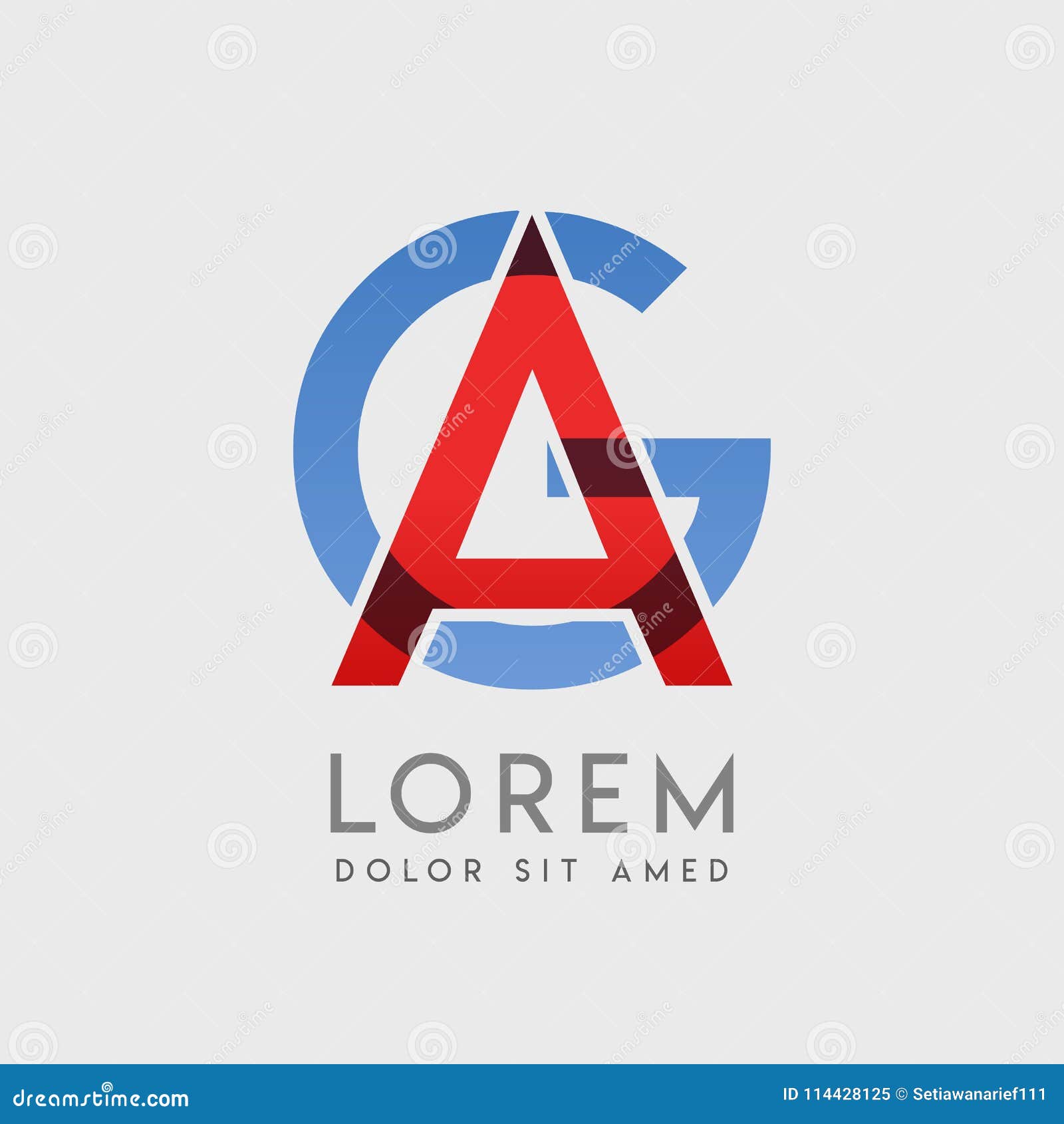 AG Logo Letters with Blue and Red Gradation Stock Vector - Illustration ...