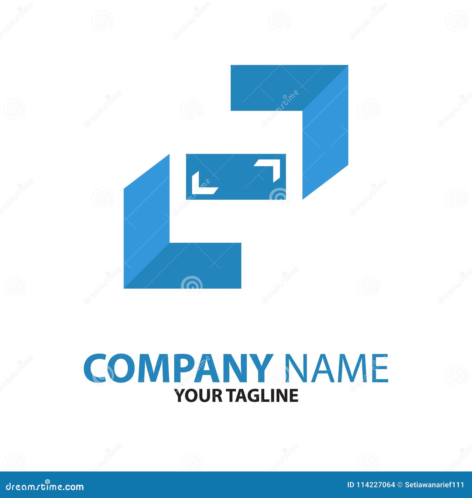 Blue Square Logo Concept stock vector. Illustration of business - 114227064