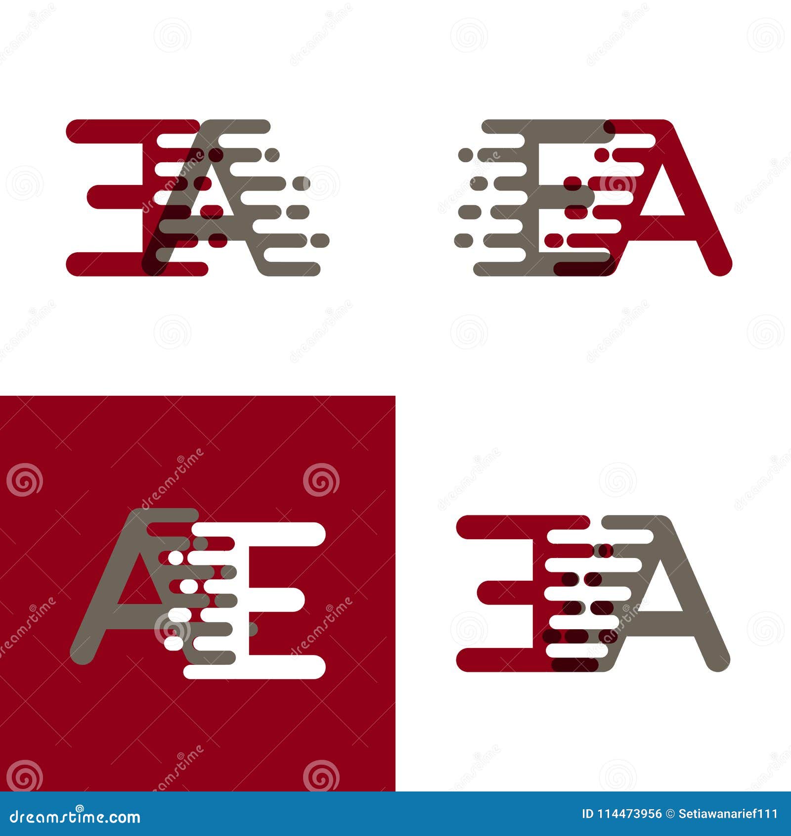EA Letters Logo With Accent Speed In Drak Red And Gray Vector ...