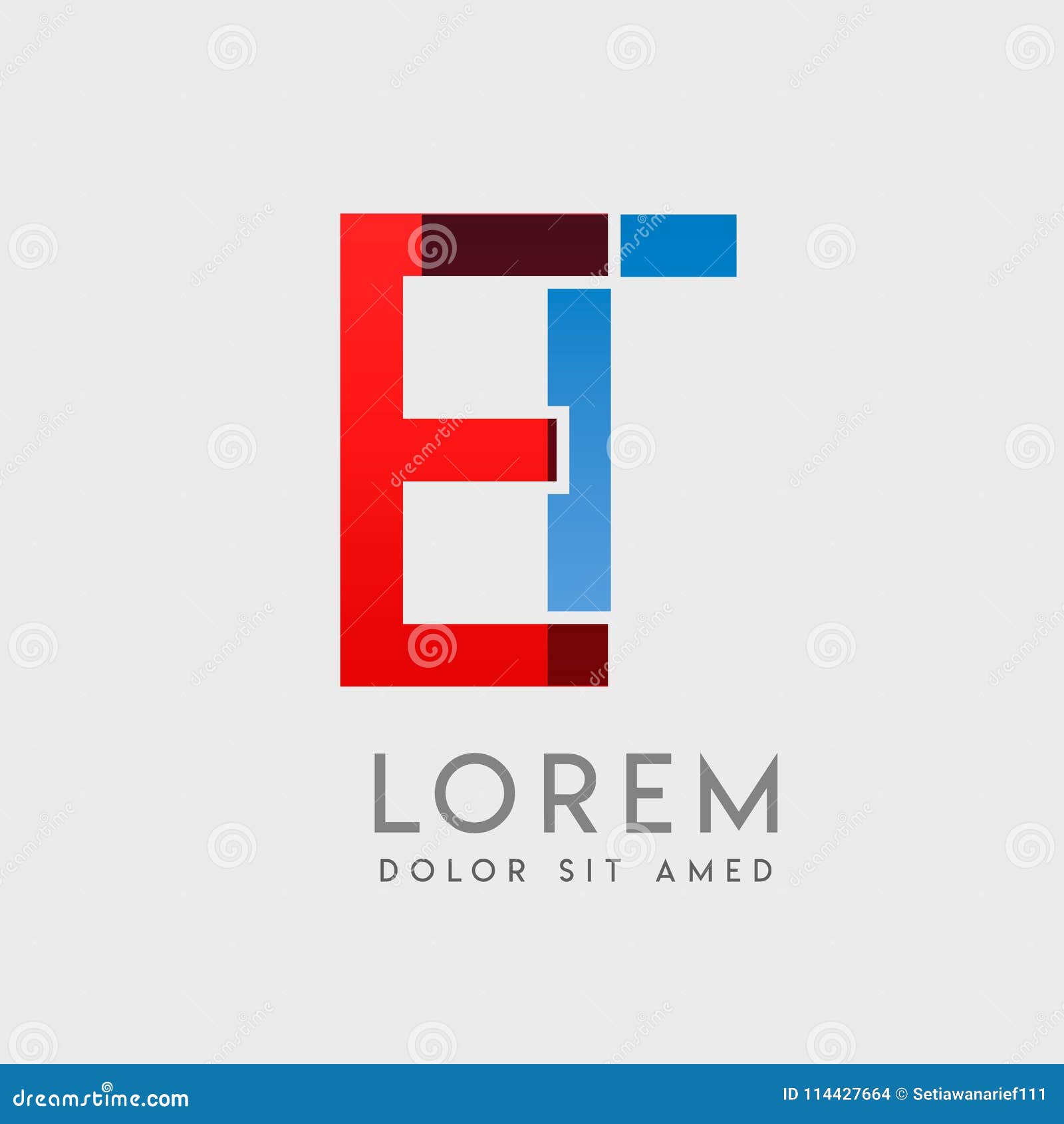 ET Logo Letters with Blue and Red Gradation Stock Vector - Illustration ...